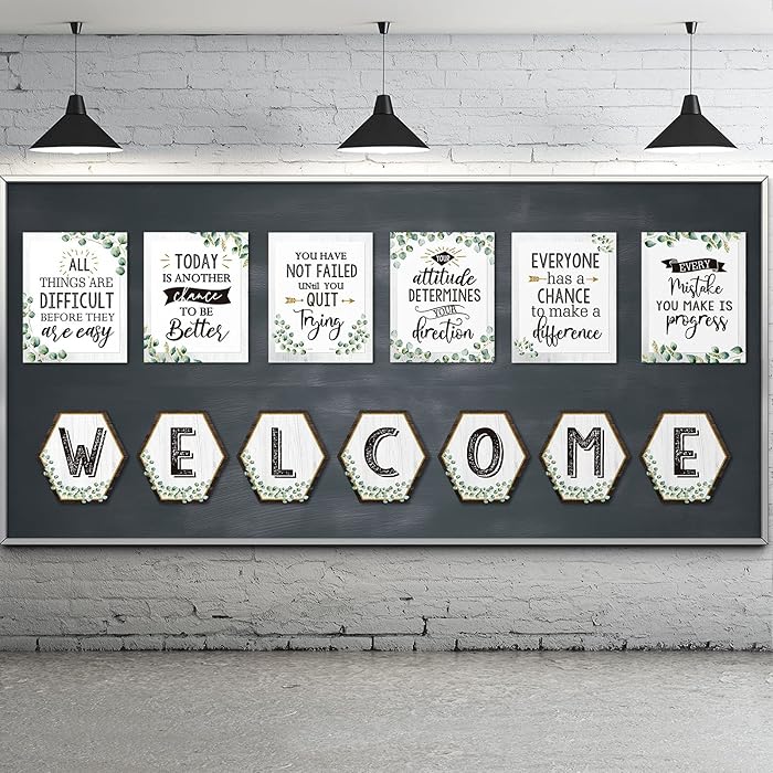 Buy 13 Pieces Eucalyptus Bulletin Board Poster Classroom Motivational ...