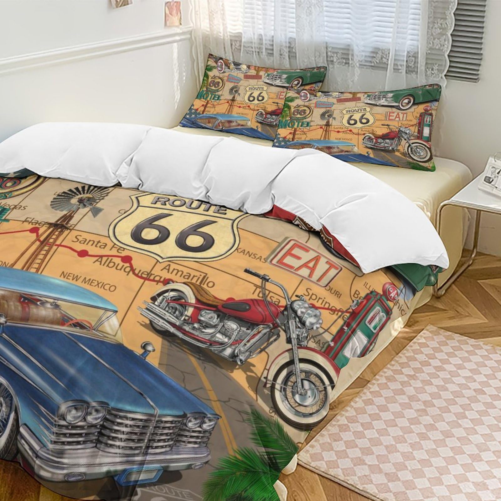 Amazon.com: Antique Car Bed 3 Piece Set, Old Classic Car Theme American ...
