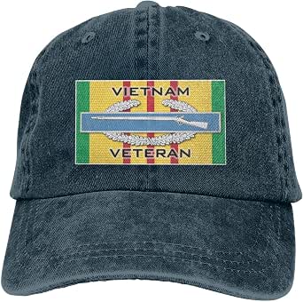 Us Army CIB Vietnam Veteran Ribbons Baseball Cap Cowboy Hat Denim Dad ...
