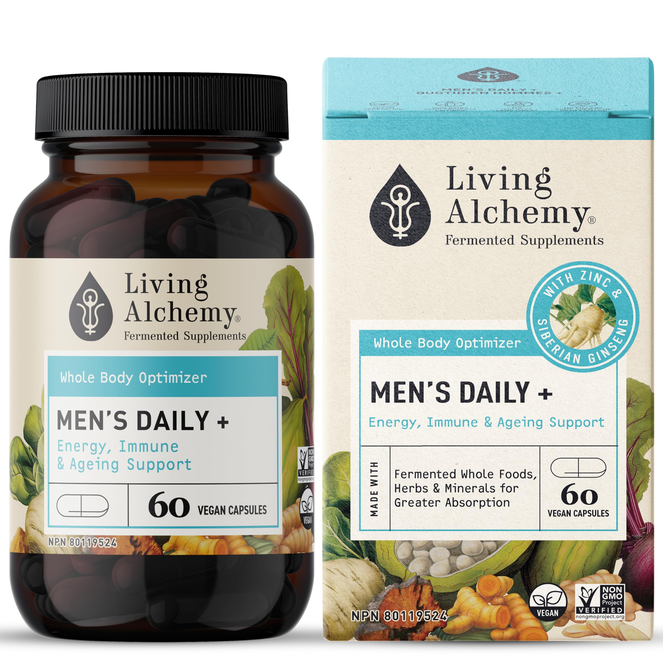 Whole Body Optimizer - Men's Daily + Plant Based Fermented Blend with ...