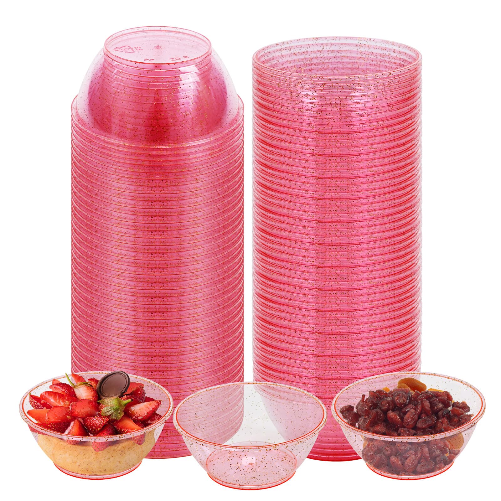 Amazon.com: 100Pack Mini Plastic Bowls - 6oz Disposable Hard Plastic ...