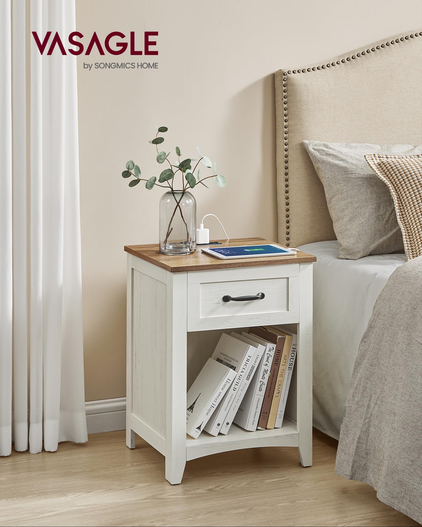 Snapklik.com : VASAGLE LIRY Collection - Farmhouse Nightstand