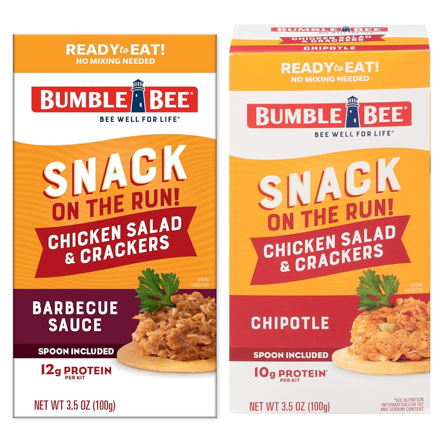 Amazon.com: Bumble Bee Snack on the Run Duo (2 Total Kits) - BBQ ...