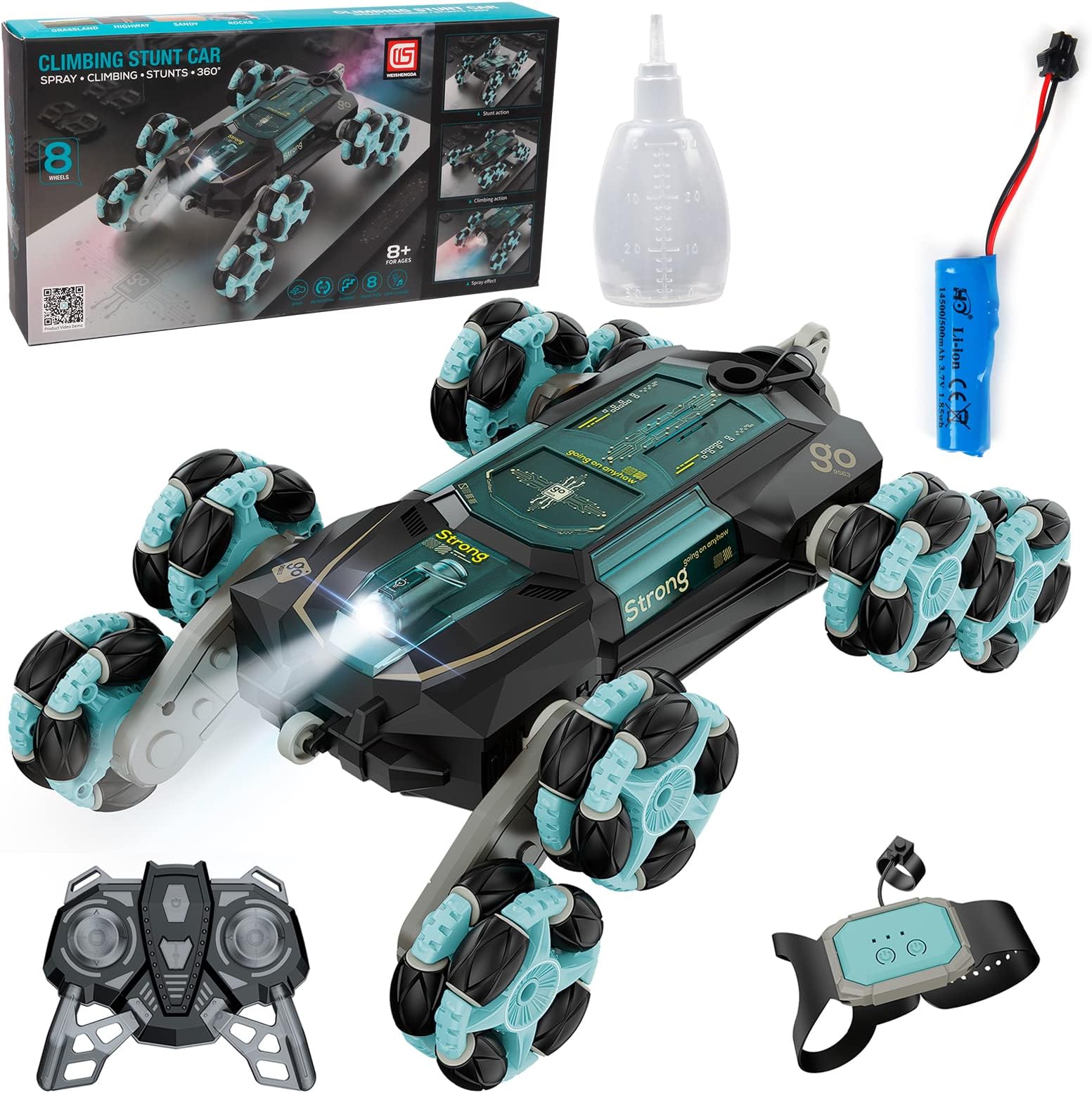 RC Stunt Car, 8WD Remote Control Gesture Sensor Toy Cars, Double Sided ...