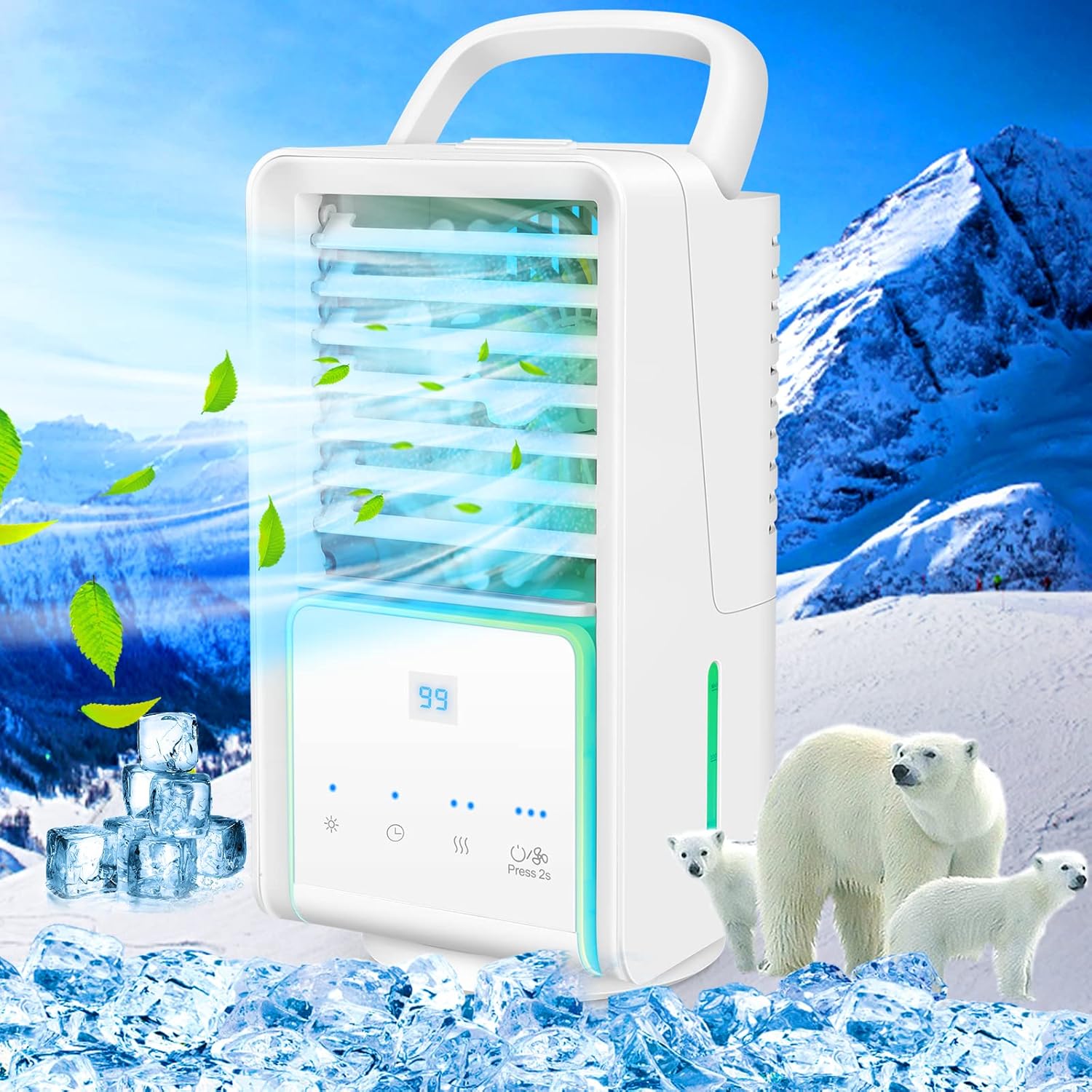 Amazon.com: Portable Air Conditioner Fan, 12 H Timing Evaporative ...