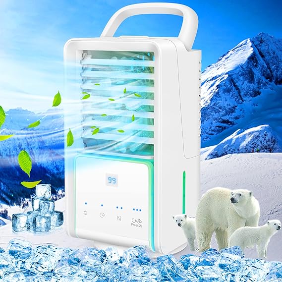 Amazon.com: Portable Air Conditioner Fan, 12 H Timing Evaporative ...