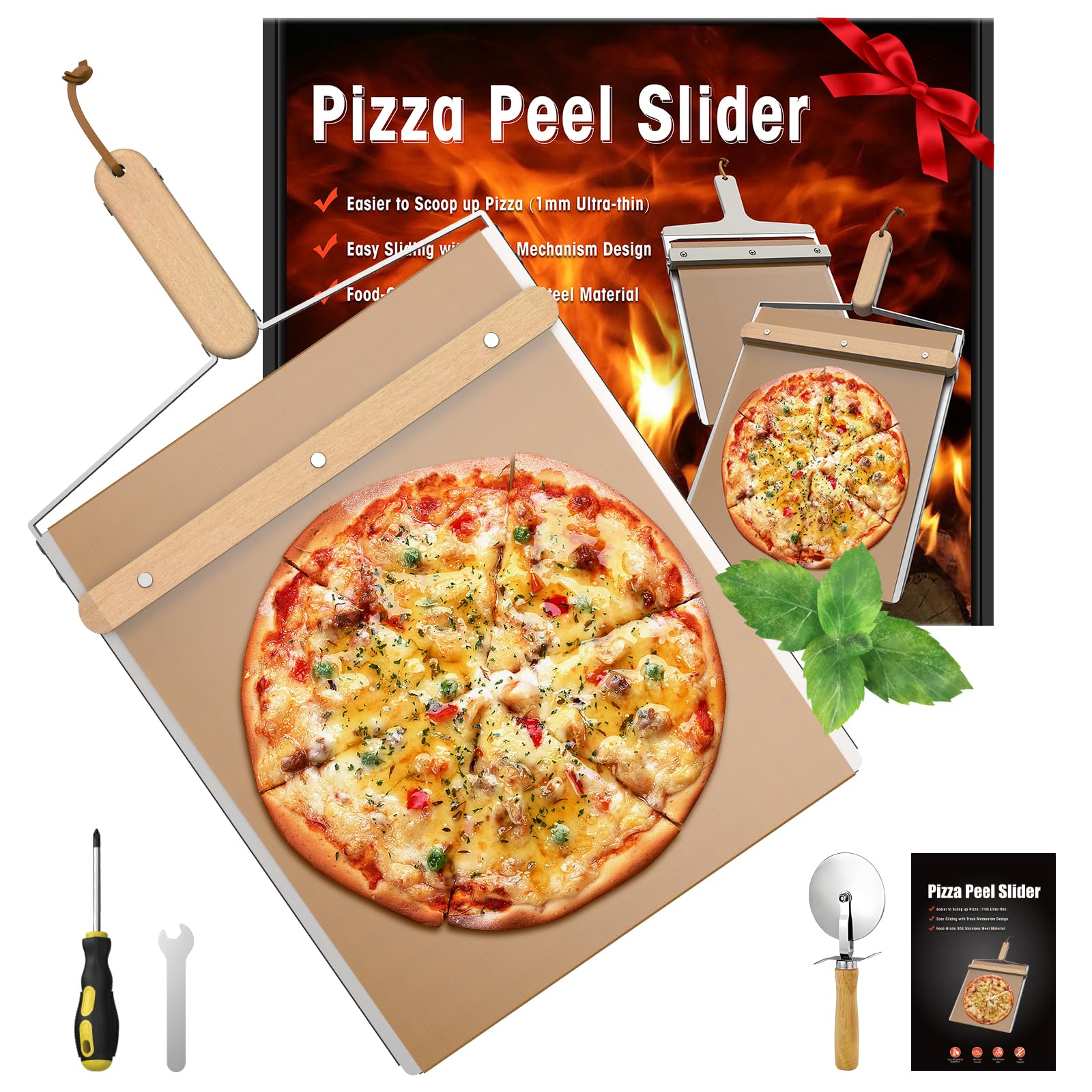 Amazon.com: Non-stick Sliding Pizza Peel Great For Beginners,large ...