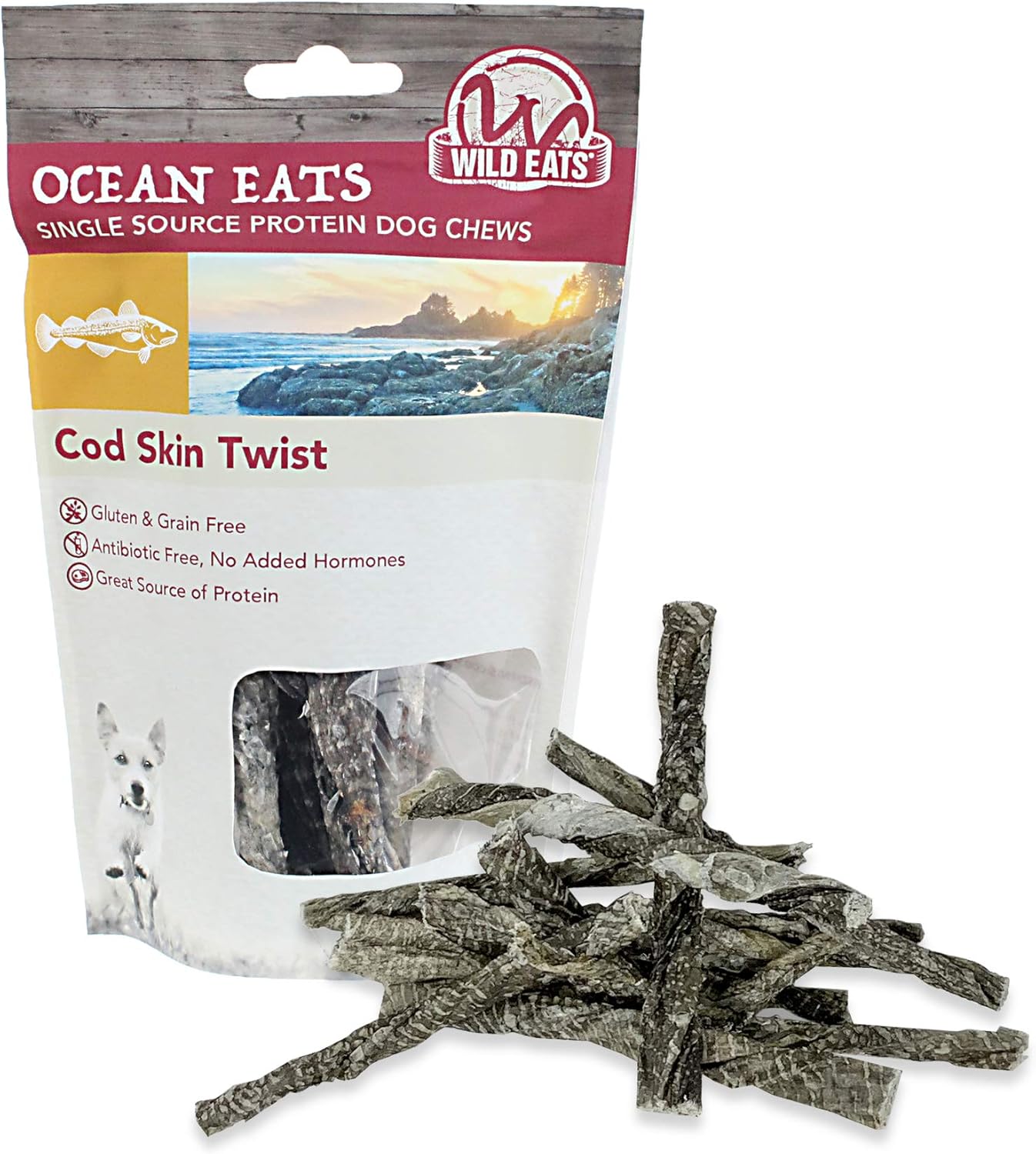 Amazon.com : Wild Eats Cod Skin Twists 2 oz. - Dog Treats, Chews and ...