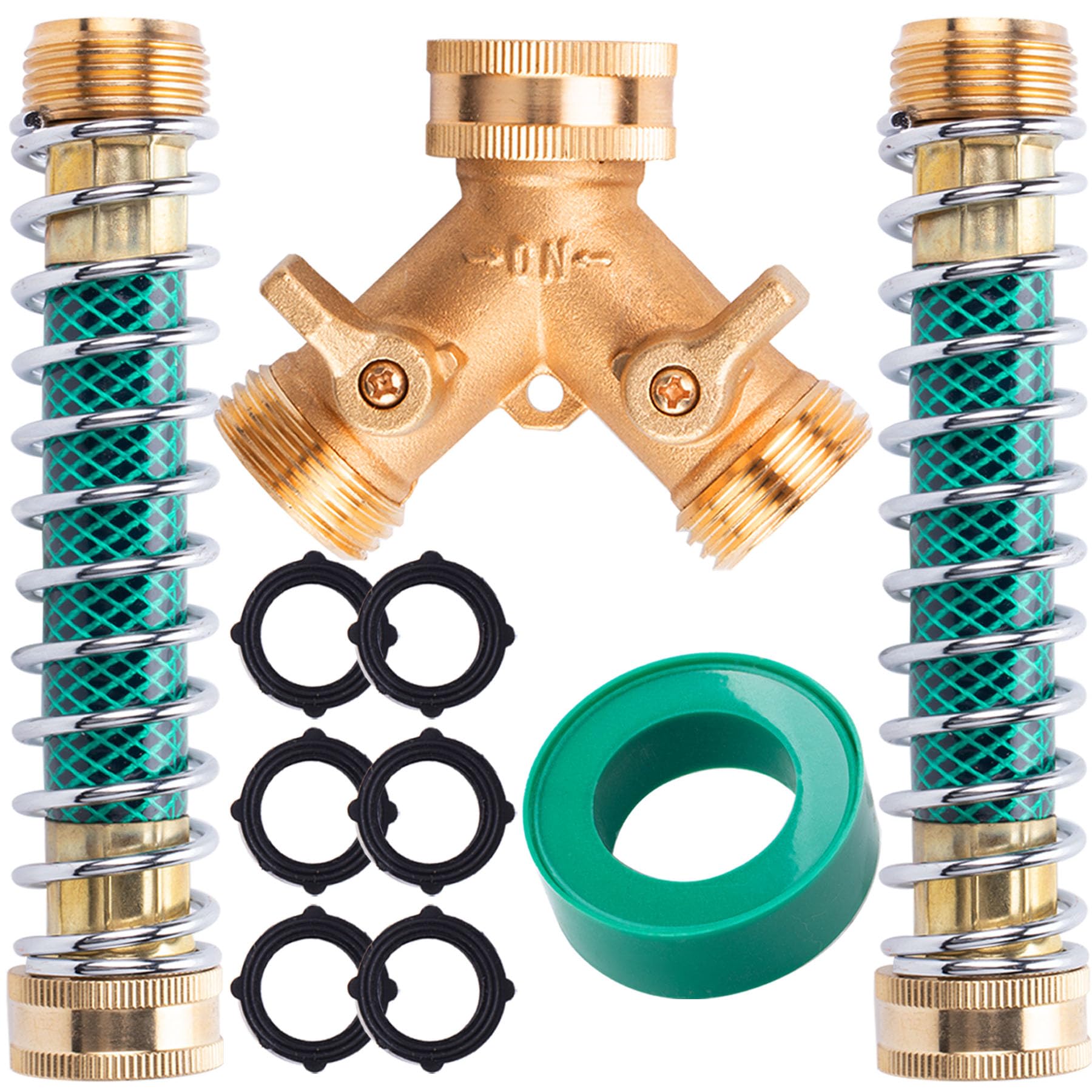 Amazon.com : ORAEVY Brass 2 Way Hose Splitter, 3/4" Brass Y Way Garden ...