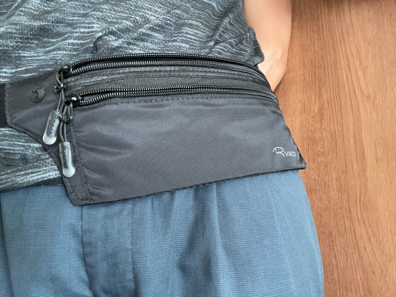 Amazon | RYACO マネーベルト パスポートホルダー RFIDブロック隠しトラベル財布 超軽量 超薄型 耐水性あり 防汗 揺れない 大容量 旅行小物 ランニングポーチ ウエストポーチ ...