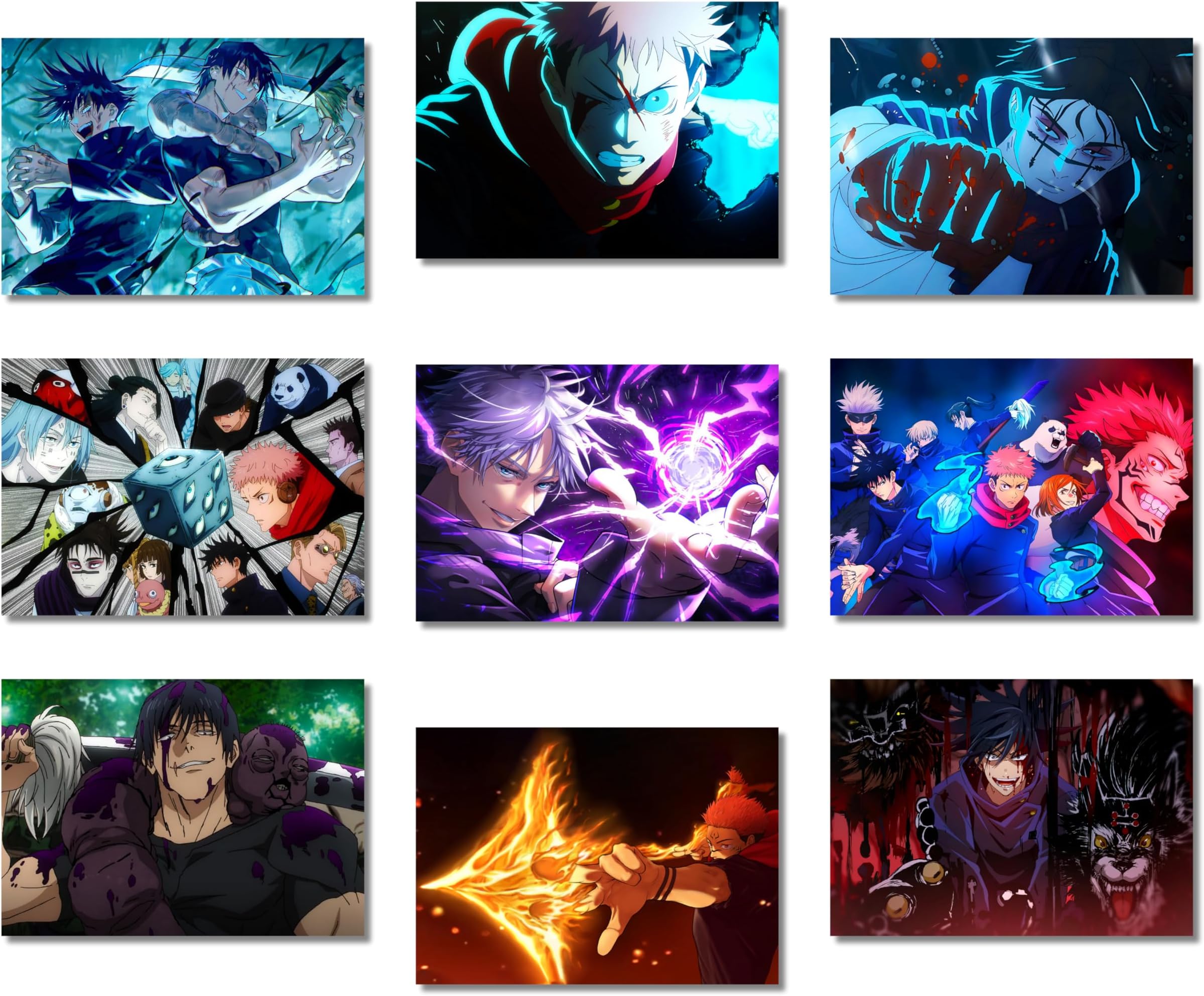JUJUTSU KAISEN POSTERS PACK OF 9 (10.5 x 14.8 cm) 300 GSM | JUJUTSU ...