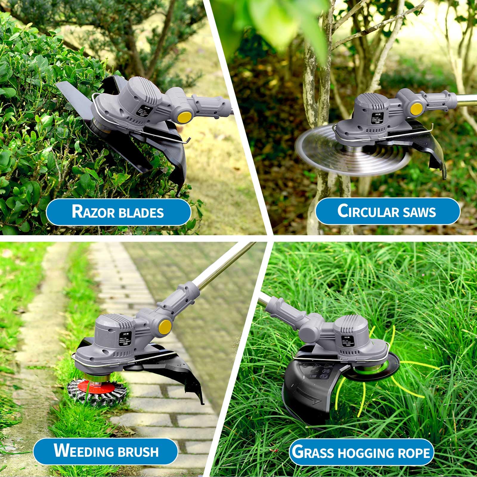 Snapklik.com : Cordless Weed Eater Battery Powered, 4-in-1 Electric ...