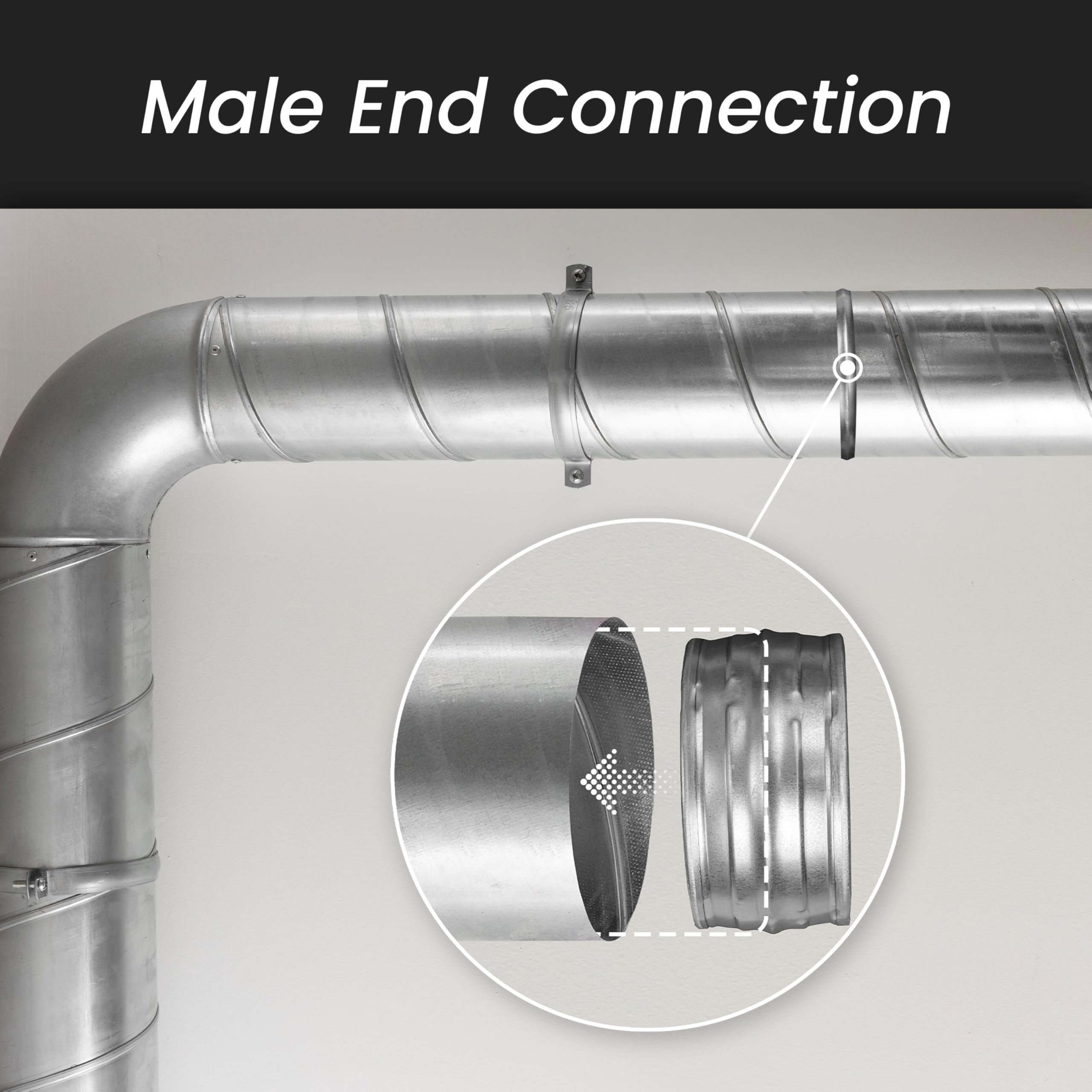 Snapklik.com : 4" Inch Galvanized Metal Vent Duct Connector - Round ...