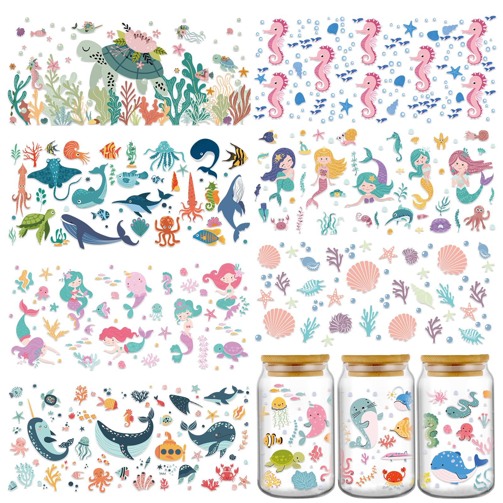 Amazon.com: Rngmsi UV DTF Cup Wrap Transfer for Glass - 8 Sheets Under ...