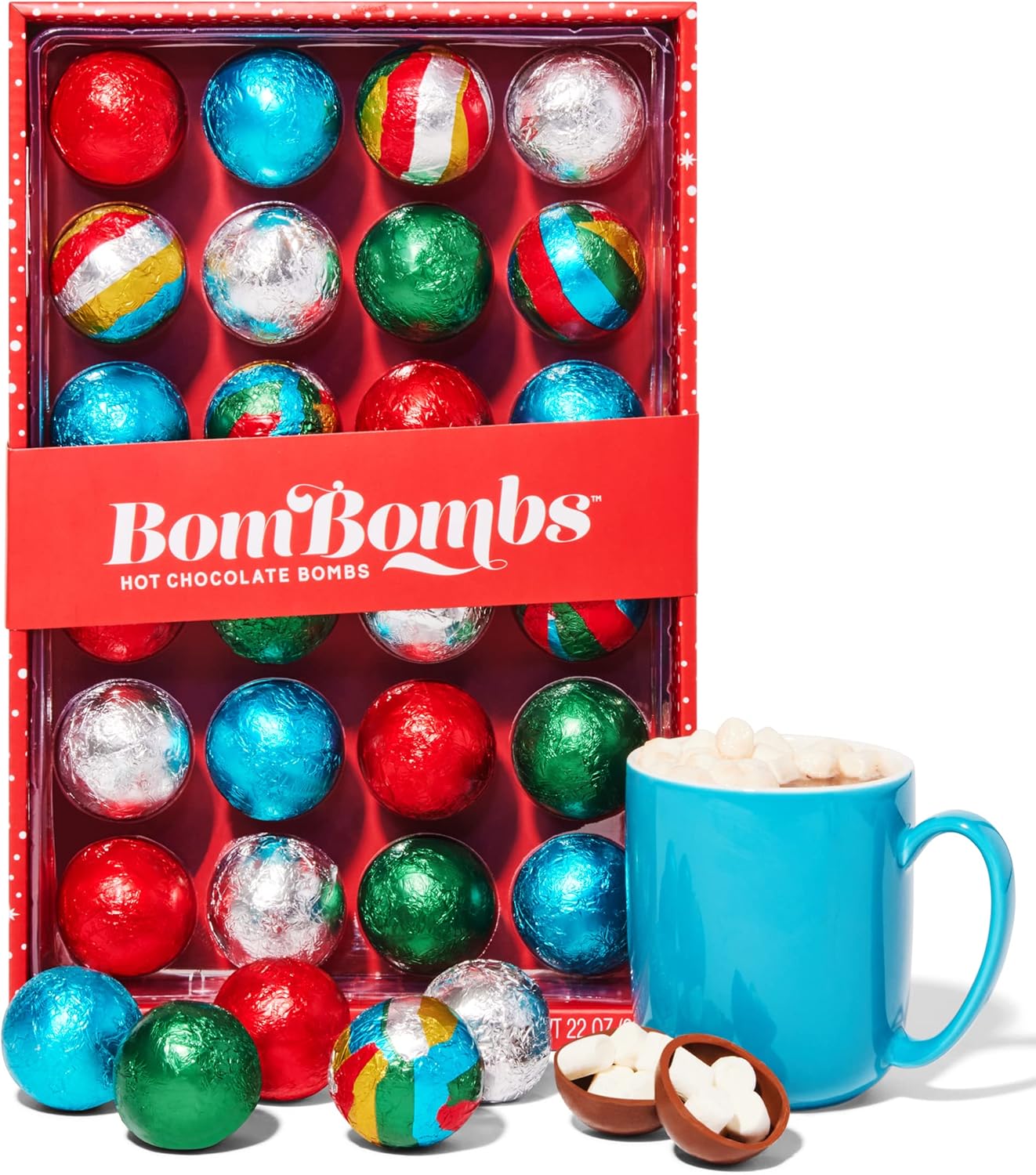 Bombombs, Hot Chocolate Bomb Gift Set, 5 Flavors in Holiday Wrappers ...