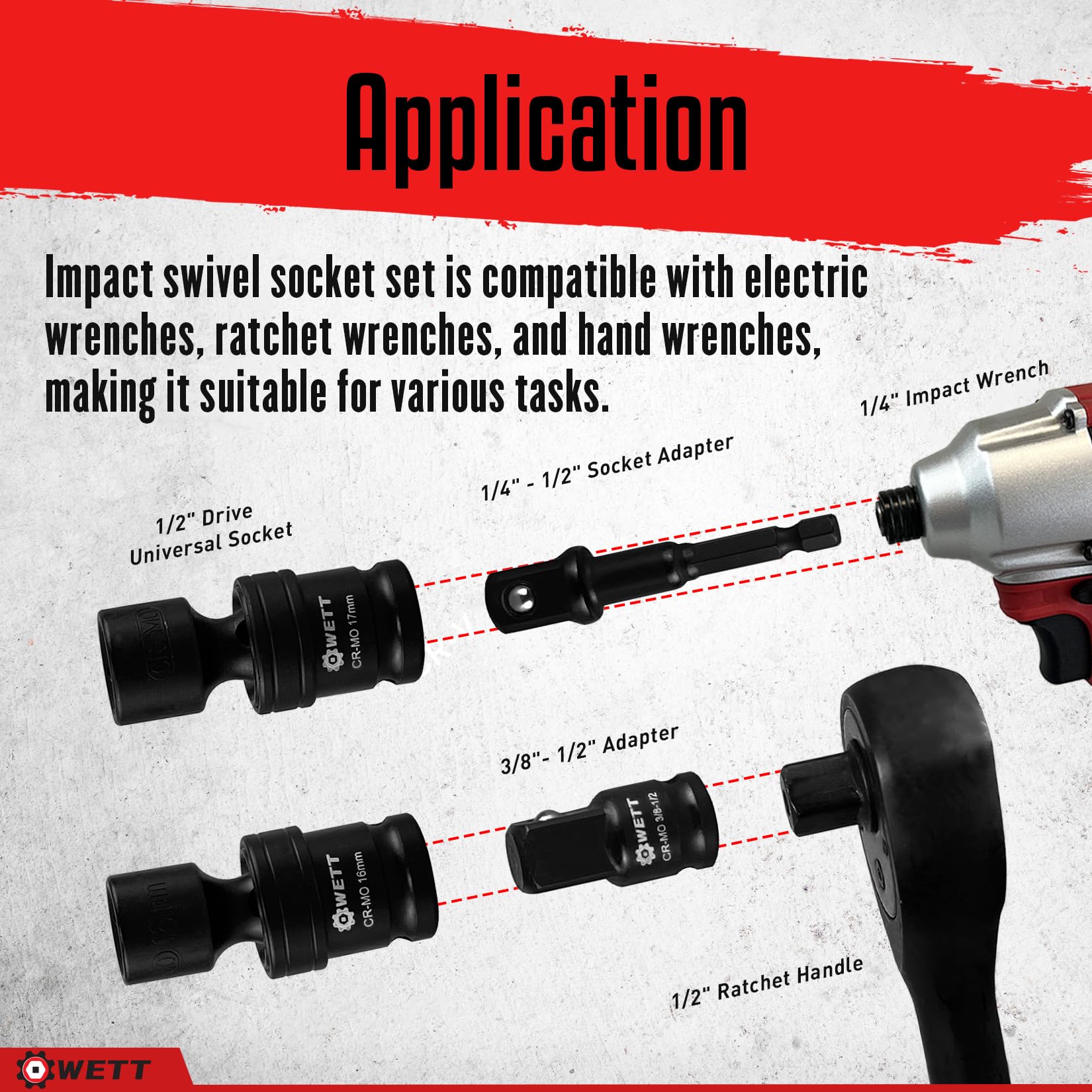 Snapklik.com : WETT 1/2 Drive Shallow Impact Universal Joint Socket Set ...