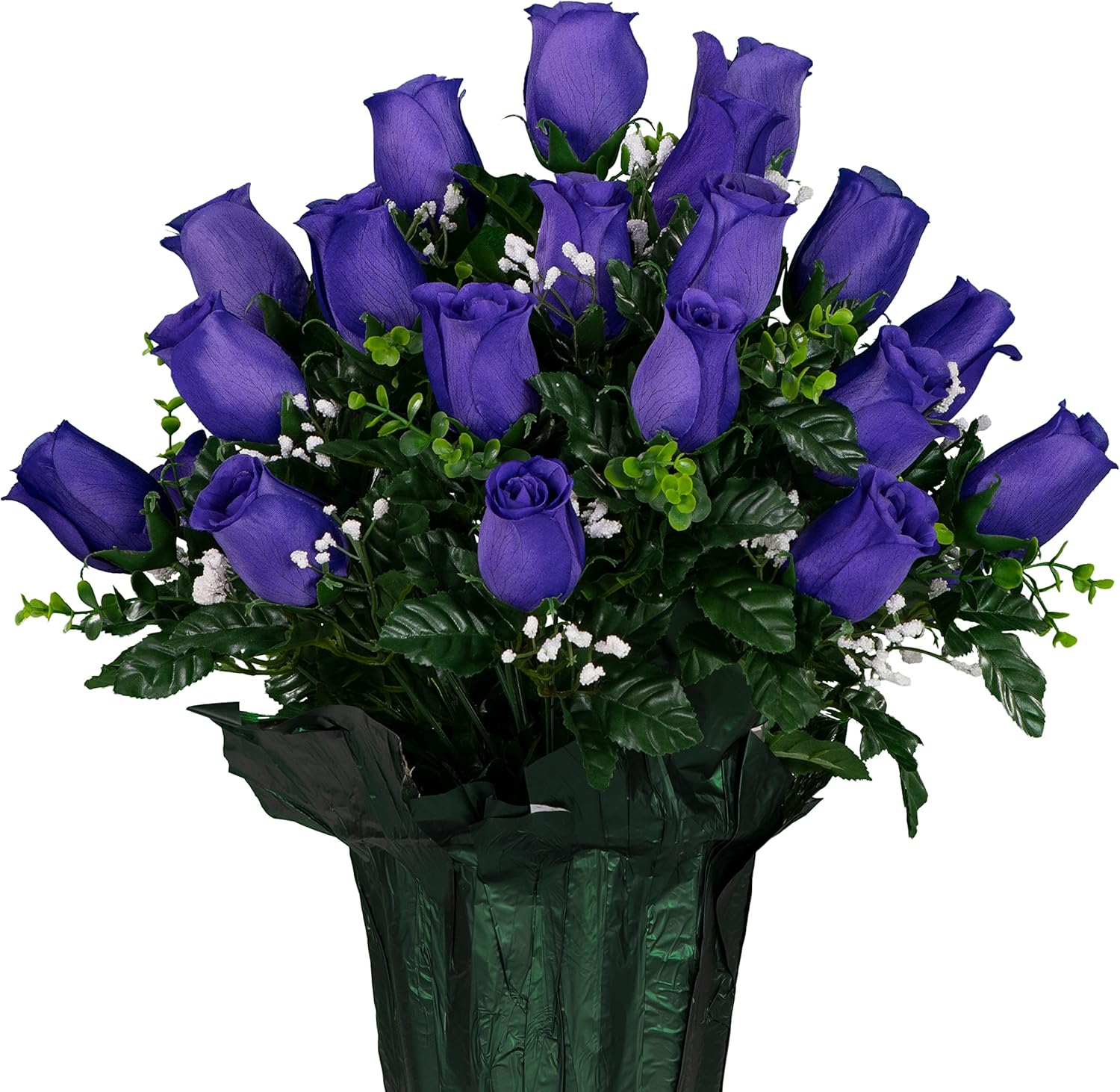 Amazon.com: Sympathy Silks Purple Roses Pot Made for Front Porch, Home ...