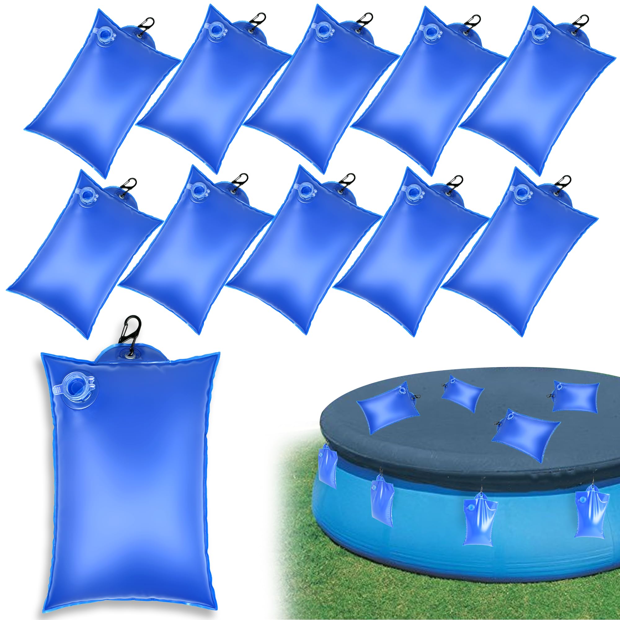 Amazon.com : 10 Pack Swimming Pool Cover Hanging Bag with Hooks, PVC ...
