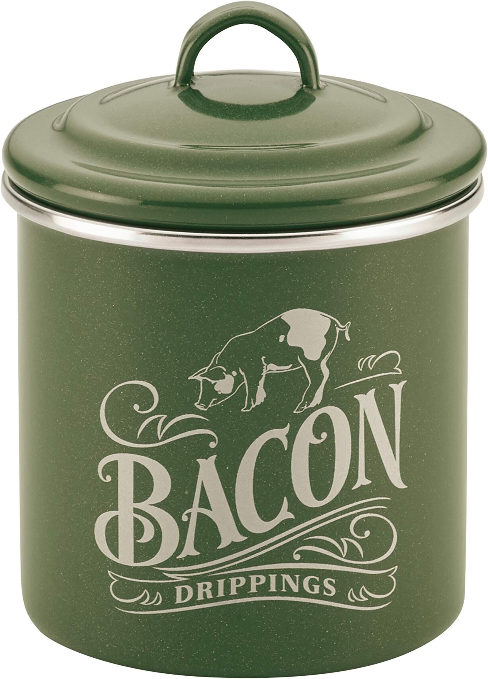 Amazon.com: Bacon Grease Saver Container with Fine Strainer, Enamel ...