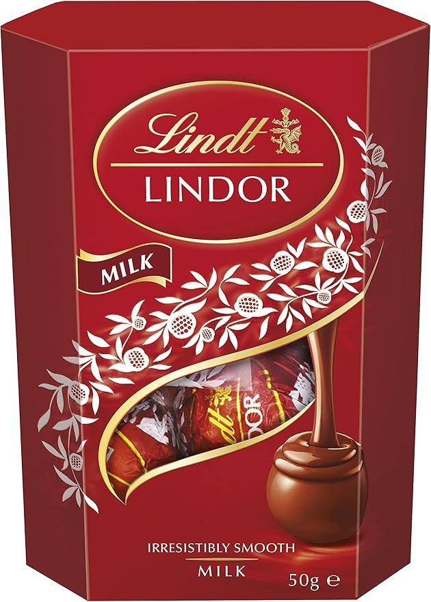 LINDT & SPRUNGLI Lindor Milk Chocolate Truffles Cornet- 4 Balls ...