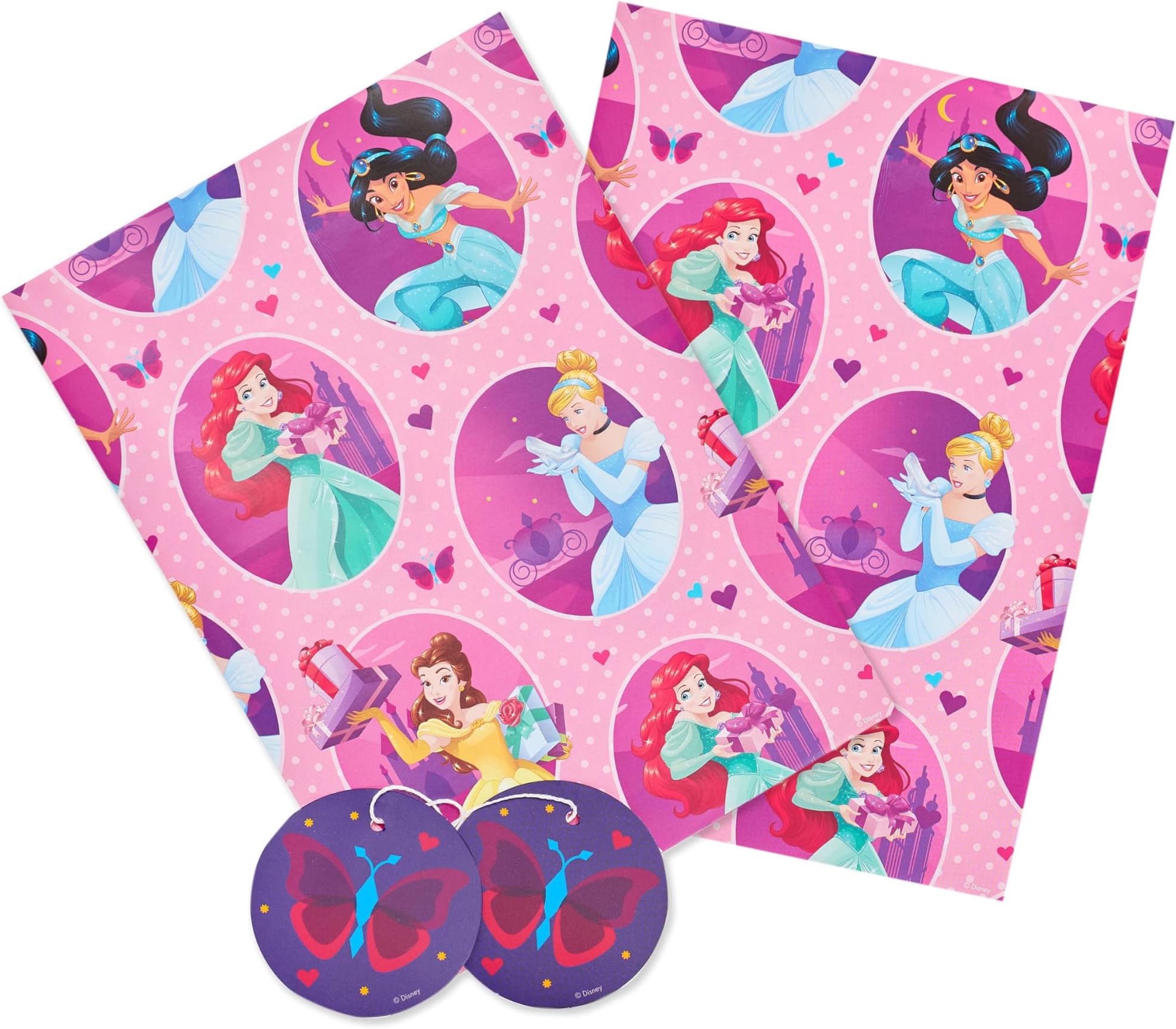 UK Greetings Disney Princess Multicolor Wrapping Paper for Girls and ...