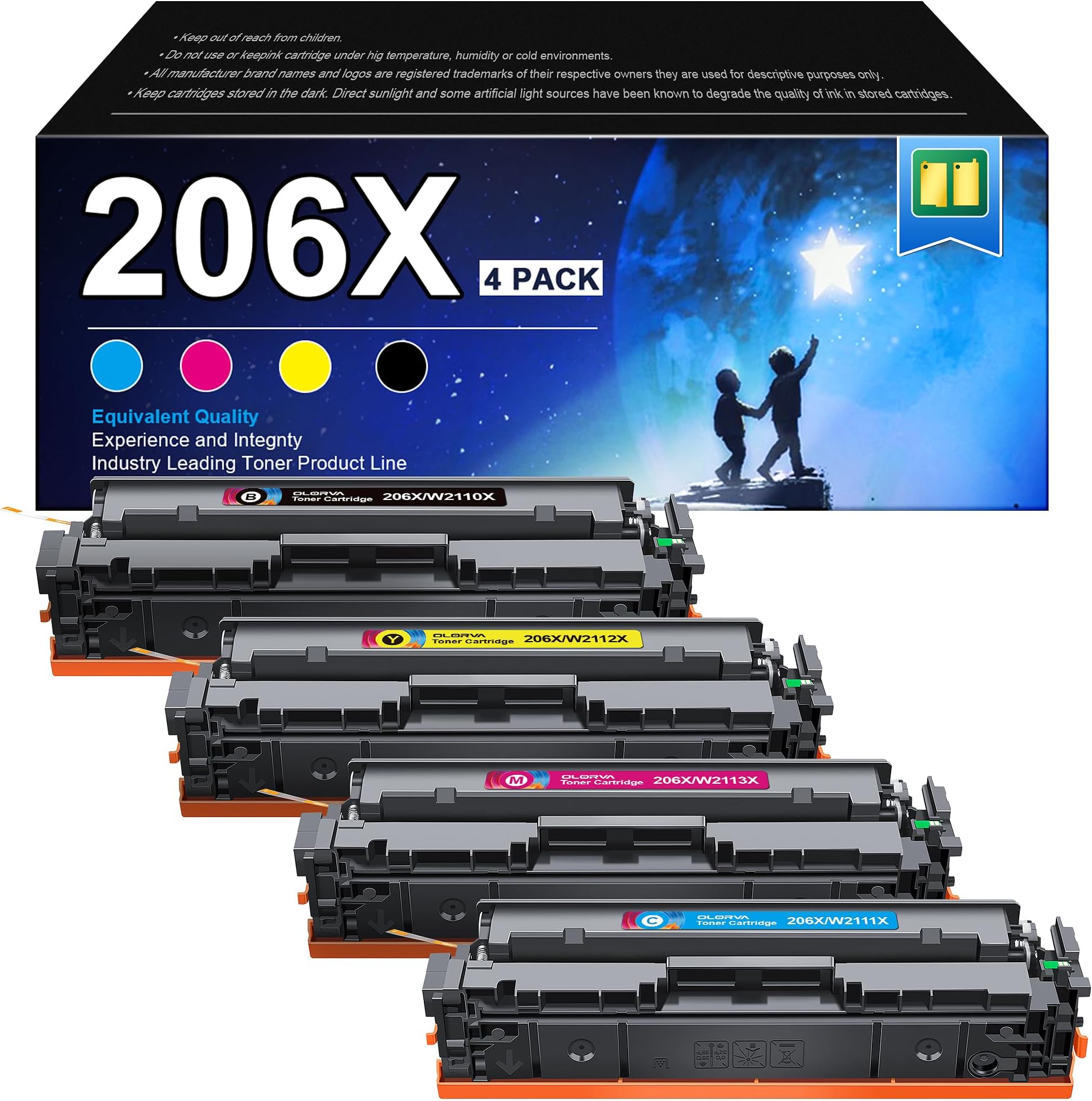 Amazon.com: OLORVA (High Yield 206X 206A Toner Cartridges 4 Pack ...