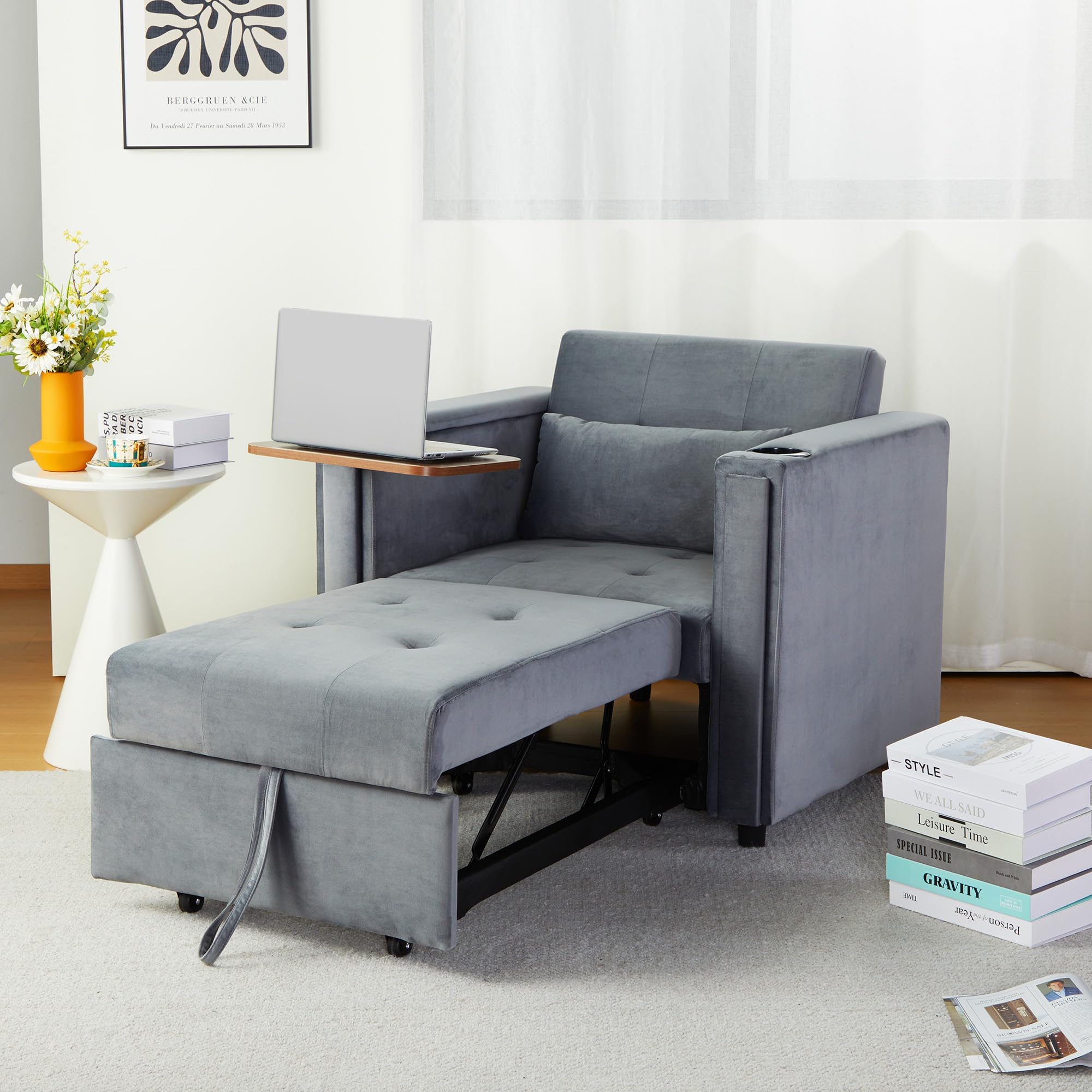 Amazon.com: YODOLLA Sleeper Chair, 3 in 1 Chair Bed for Adults, Pull ...