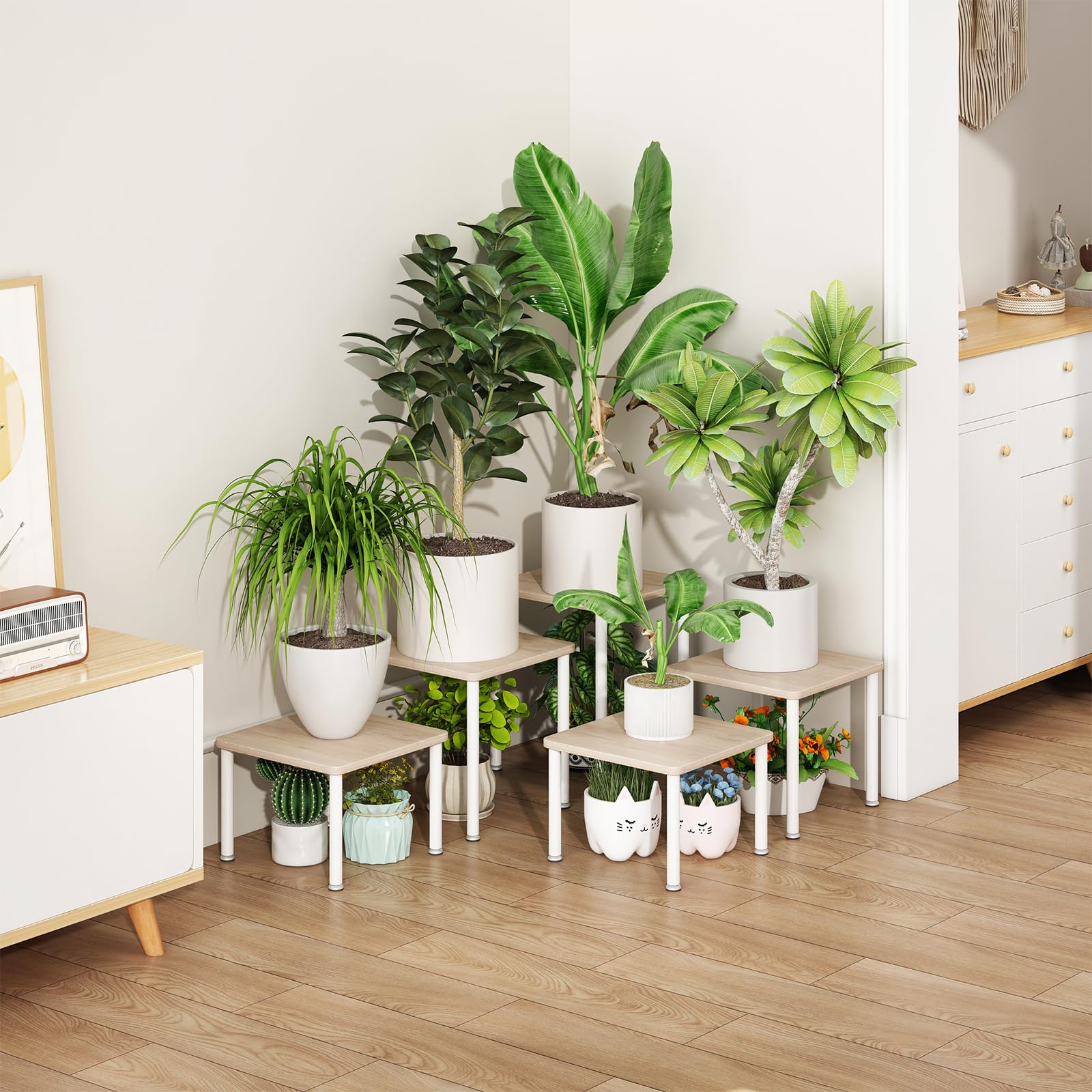 Snapklik.com : Plant Stand Indoor 5 Pack Metal Shelf Corner Display ...