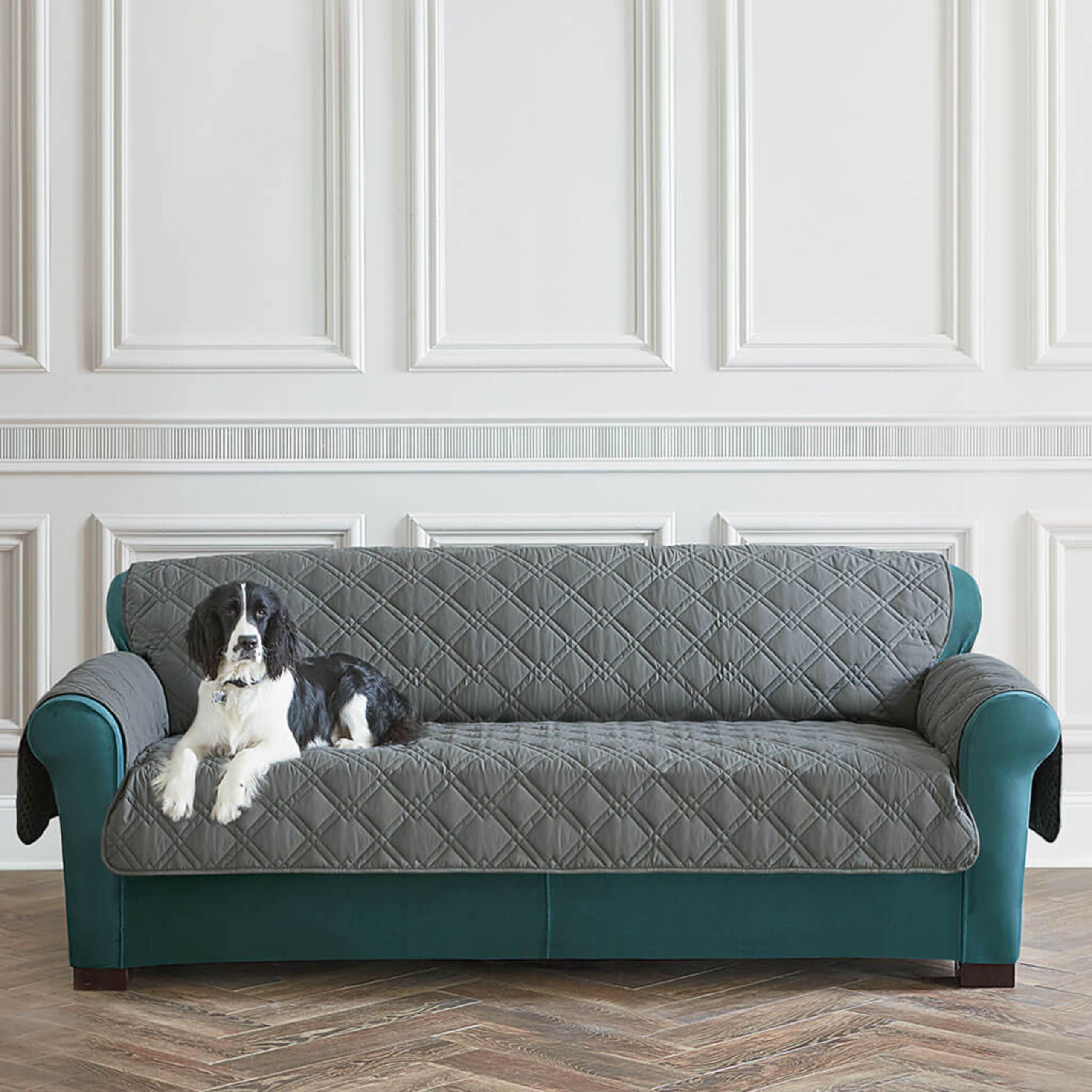 Amazon.com: SureFit Pet Protector Sofa Furniture Cover in Gray : Pet ...