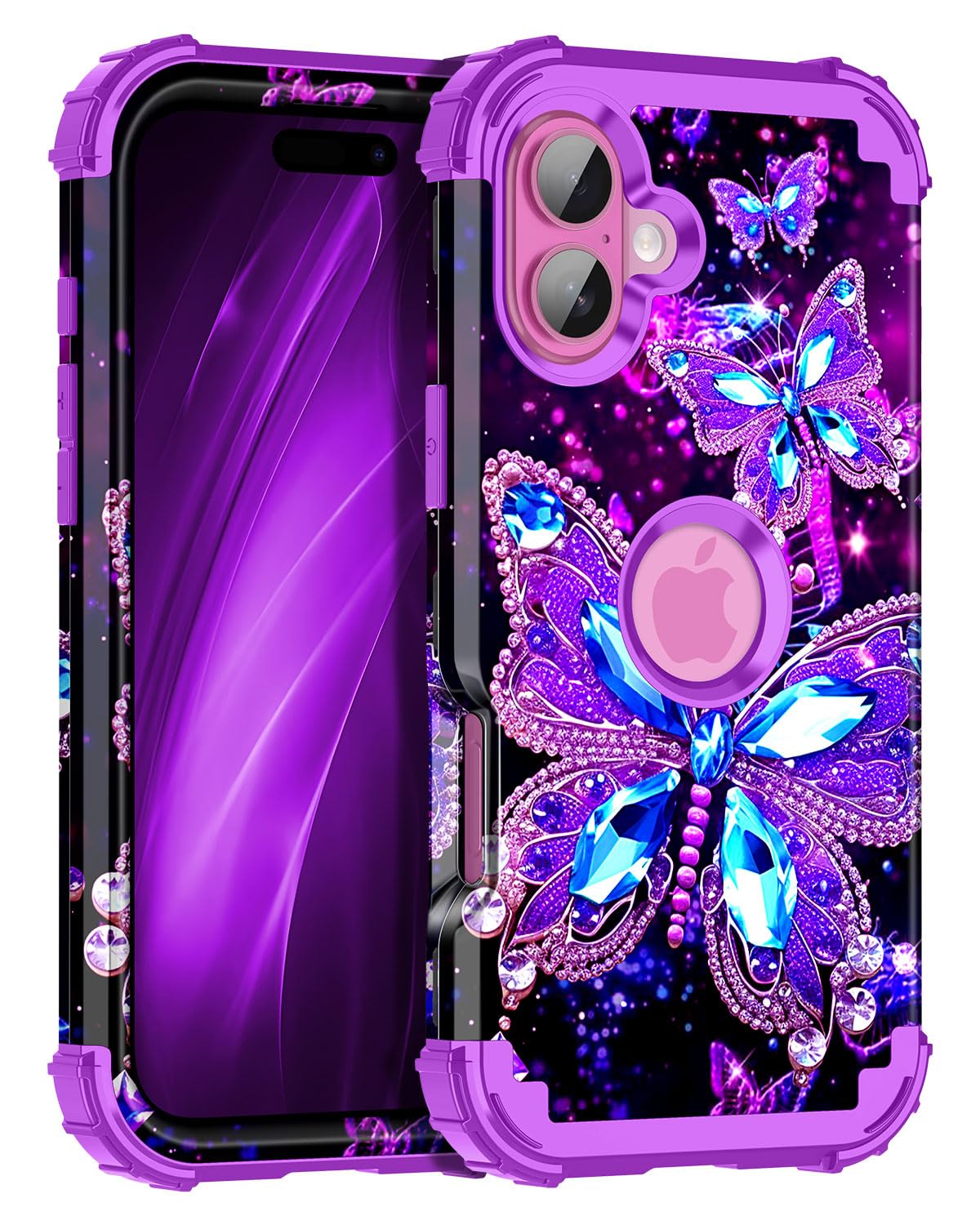 Amazon.com: Miqala for iPhone 16 Plus Case,Glow in The Dark Three Layer ...