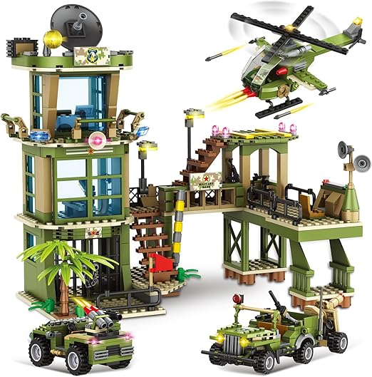 Amazon.com: City Military Base Building Block, Compatible with Lego ...