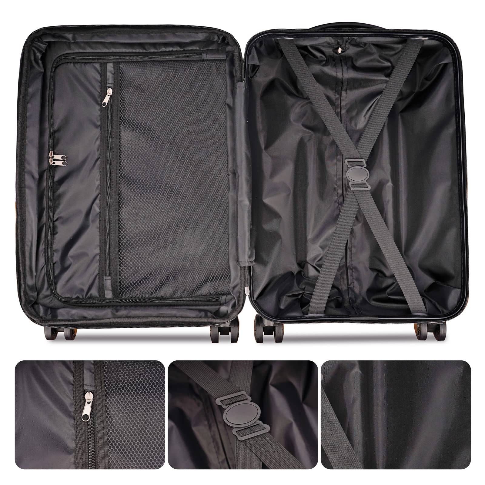 PRIMICIA GinzaTravel 3-Piece Luggage Sets Expandable Suitcases with 4 ...