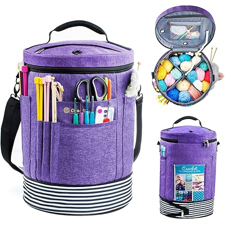 Amazon.com: Small Yarn Storage Bags Portable Knitting Bag Case ...