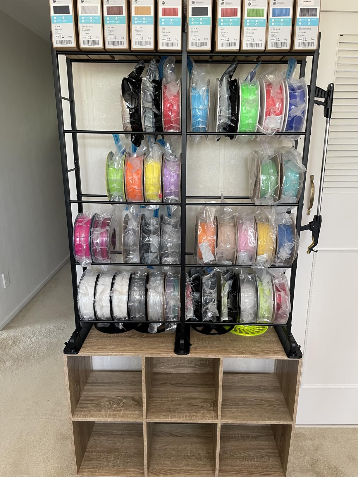 4 Tier 3D Printer Filament Storage Rack, Heavy Duty Metal Filament ...