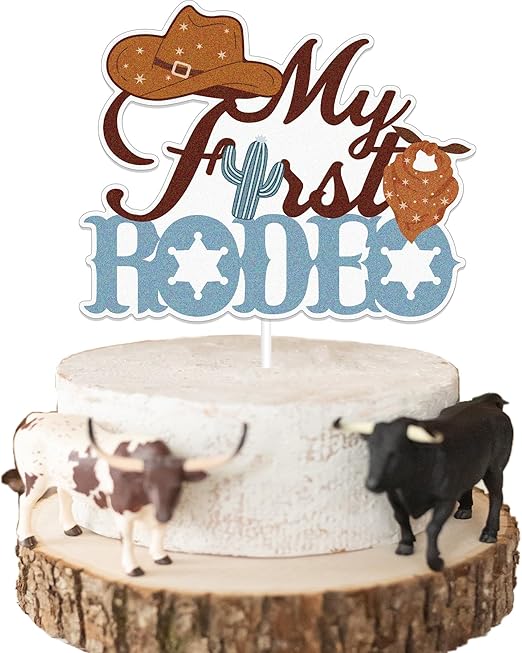 Amazon.com: NANAGALI My First Rodeo Cake topper - NO DIY - My First ...
