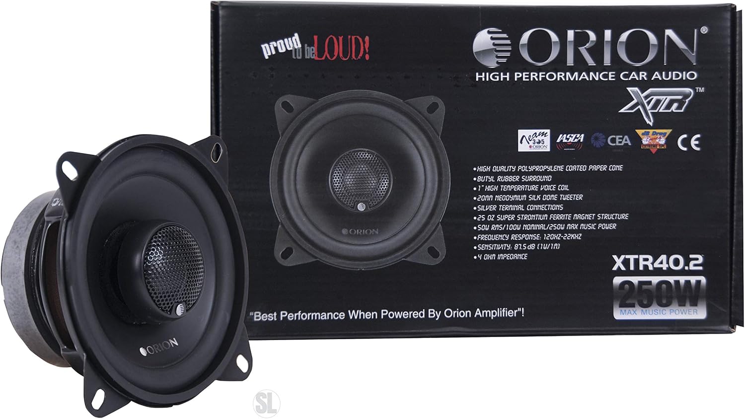 Amazon.com: Orion XTR Series XTR40.2 Coaxial Car Audio Speakers - 4”, 2 ...