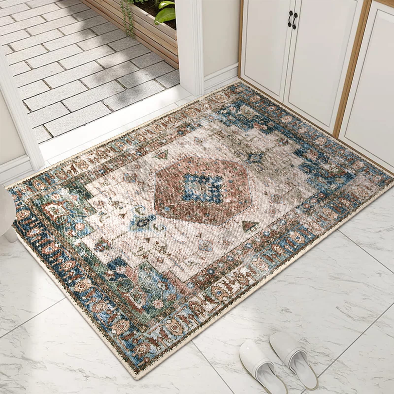 Amazon.com: Collive Indoor Door Mat Retro Floor Mat, Non Slip Washable ...