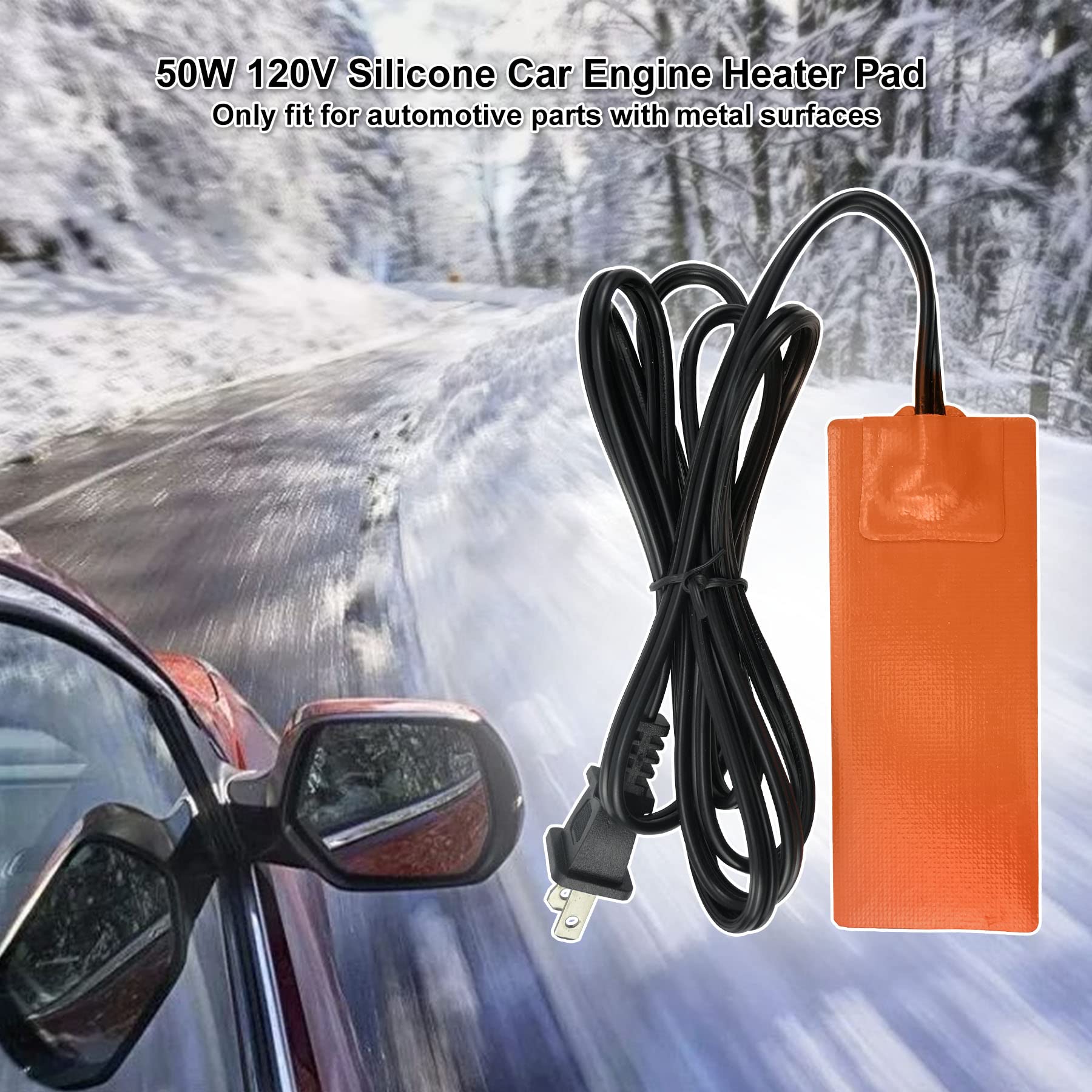 Snapklik.com : Silicone Heating Pad, 2 X 5inch Car Universal Oil Pan ...