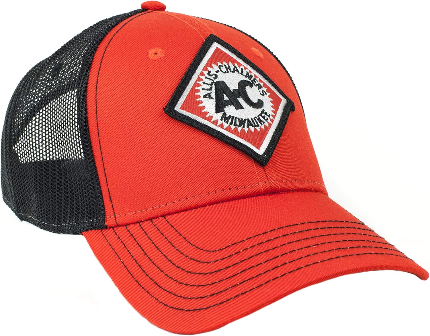 Tractor Hat, Orange and Black Mesh, Vintage Logo. at Amazon Men’s ...