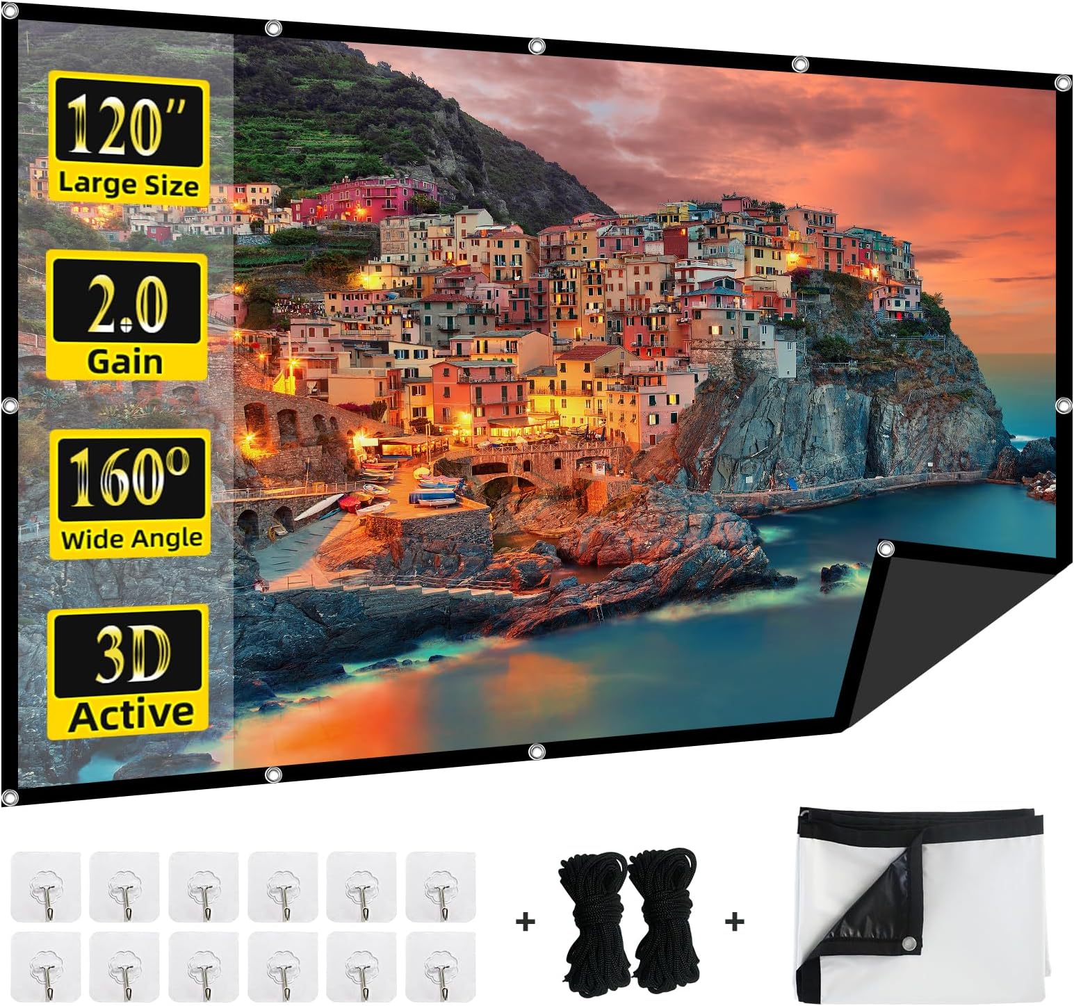 Amazon.com: 120in Projector Screen XINLEMY Anti-Light Projection Screen ...