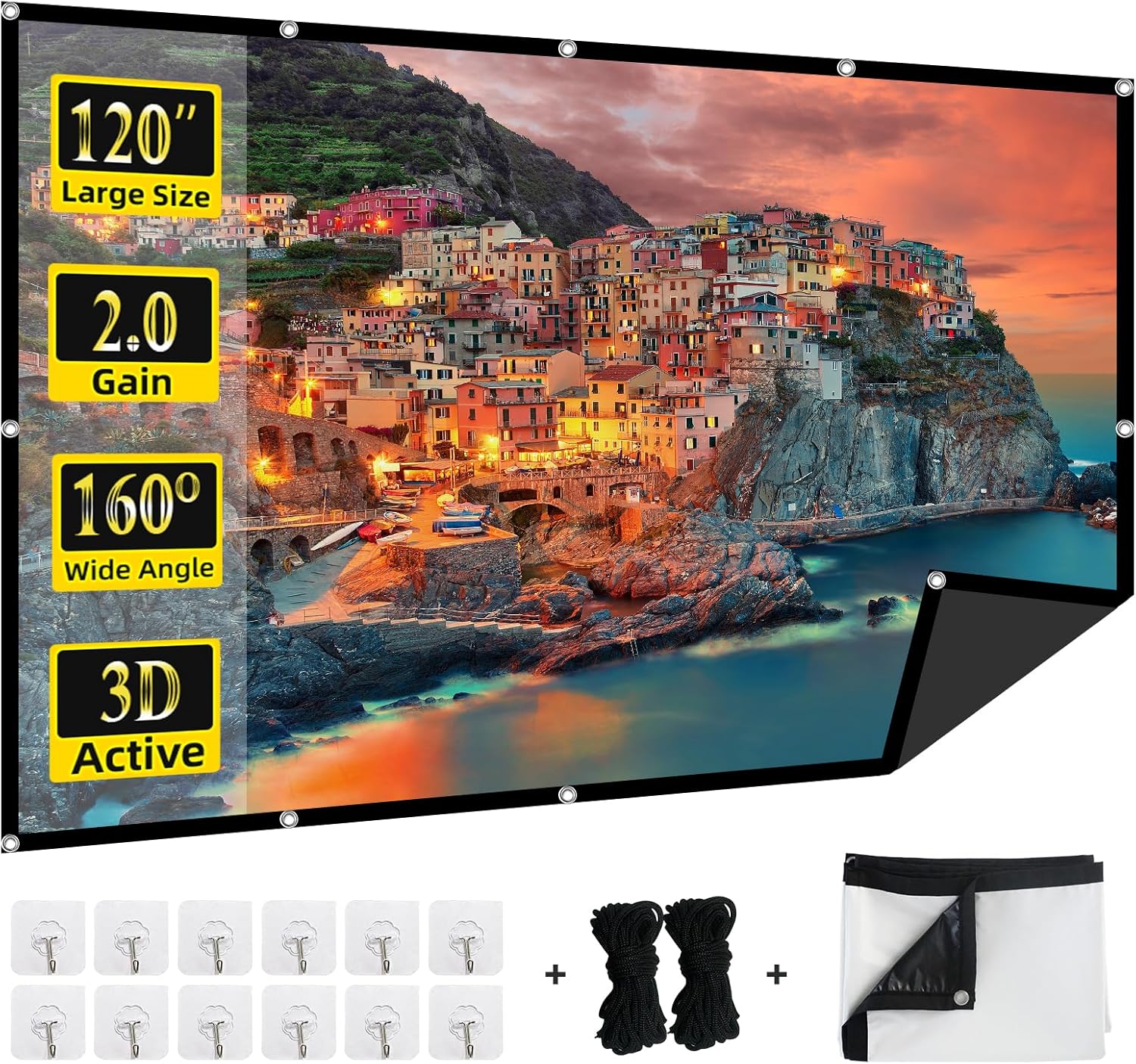 Amazon.com: 120in Projector Screen XINLEMY Anti-Light Projection Screen ...