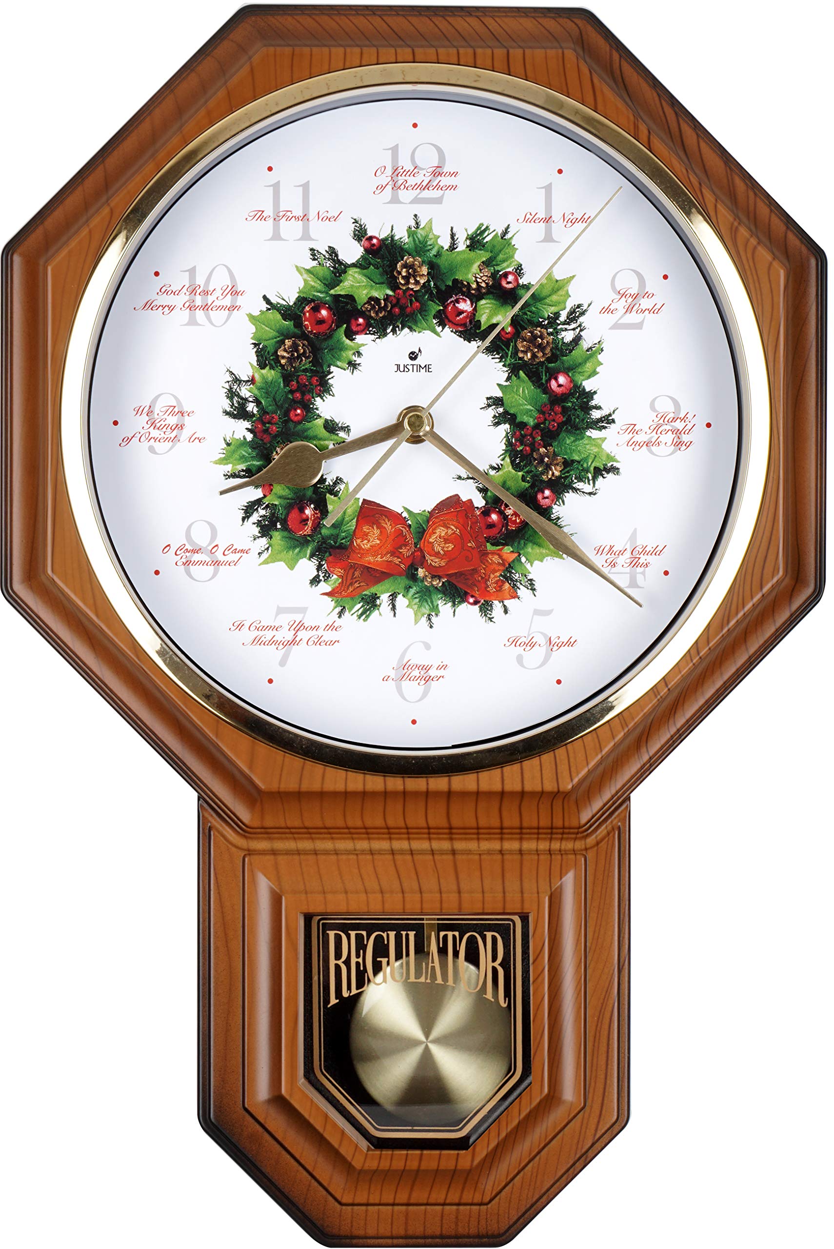 Amazon.com: JUSTIME 12 Song of Carols of Christmas Wreath Chiming Wall ...