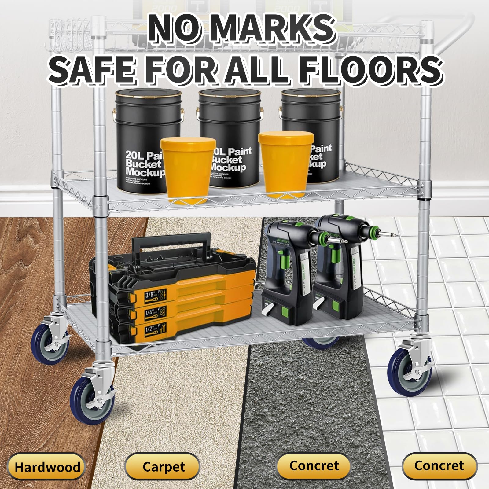 Snapklik.com : 5 Inches Prep Table Wheels Set Of 4, Expanding Stem ...