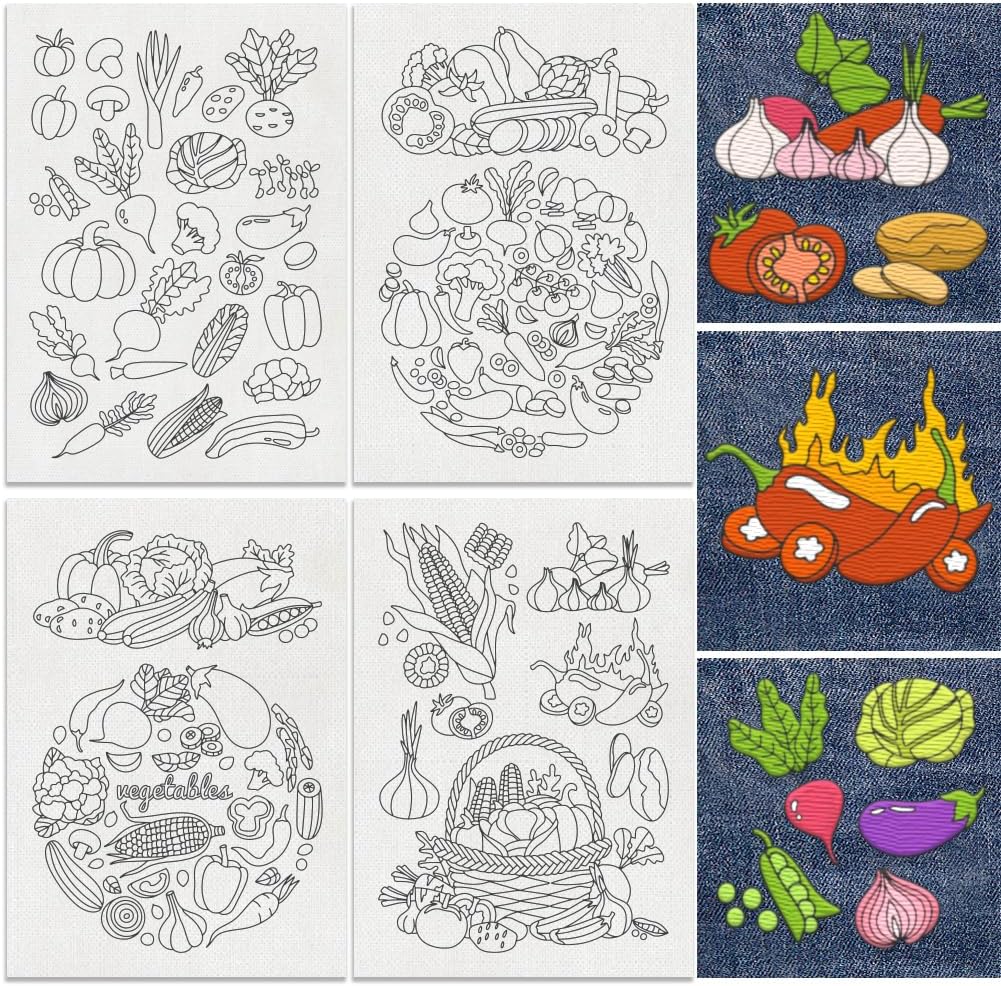 Amazon.com: DOODLREAM 38Pcs Vegetable Farm Water Soluble Hand Sewing ...