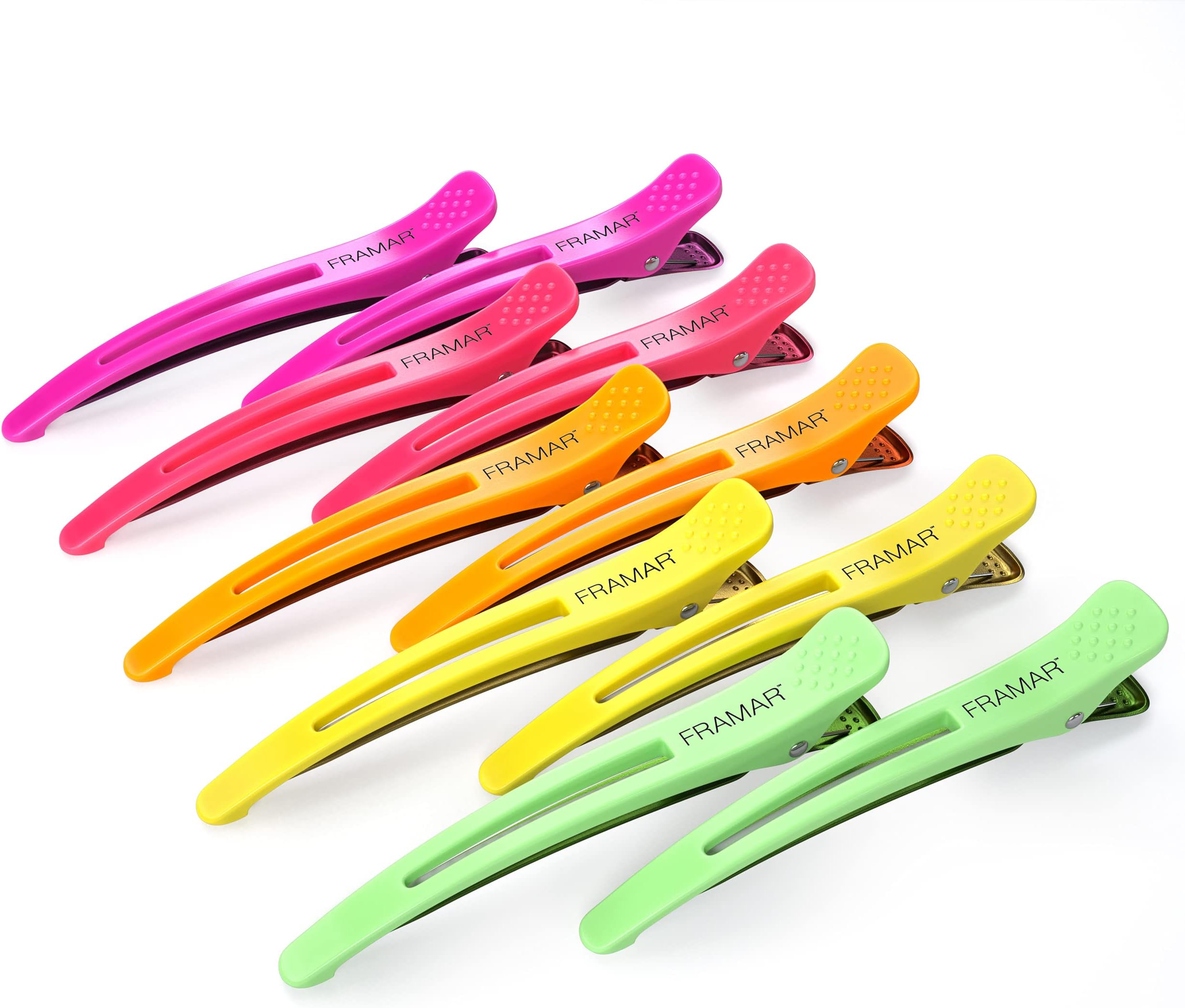 Amazon.com : Framar Neon Creaseless Hair Clips 10 pack – Professional ...
