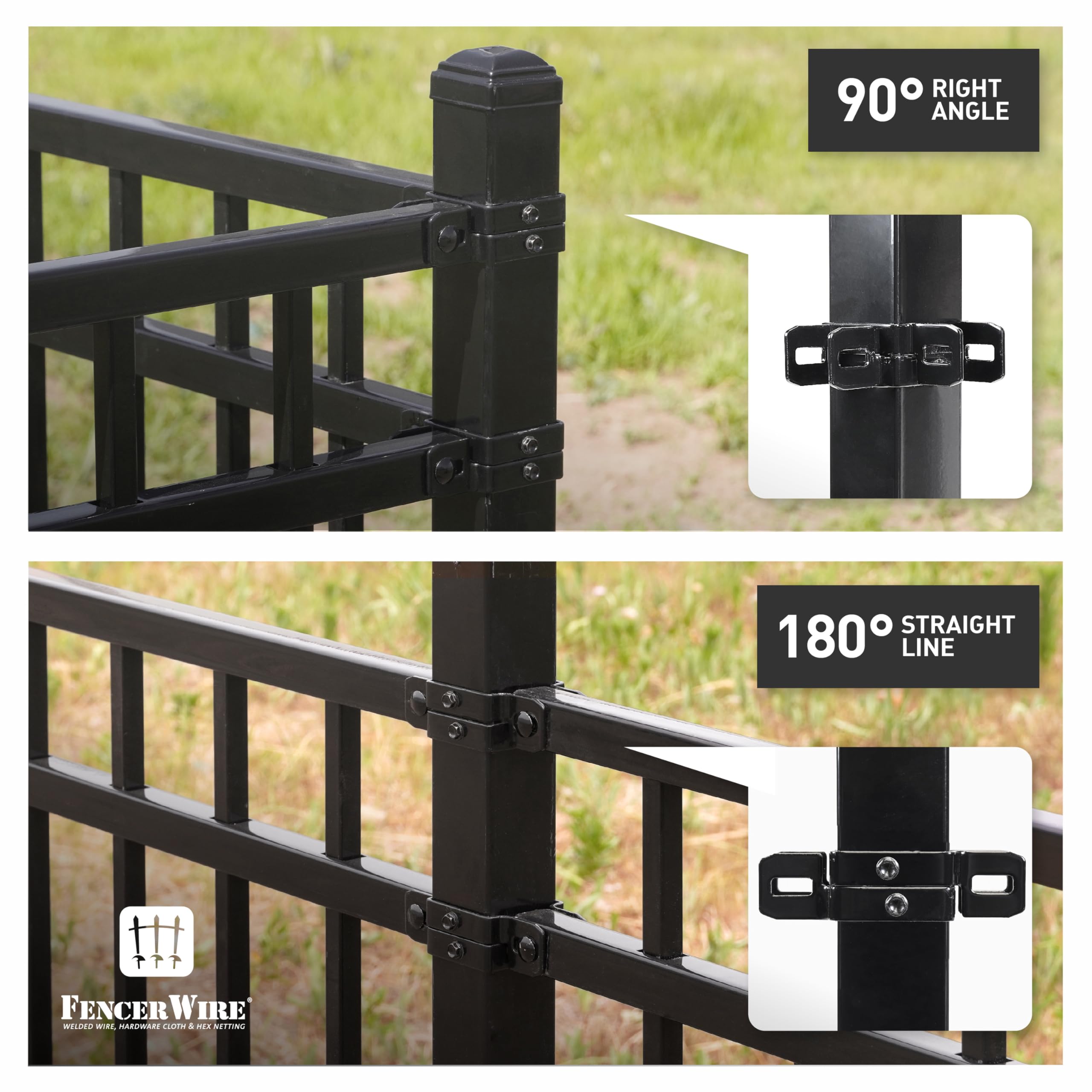 Steel Fence Accessory Mounting Brackets 8Pcs Aluminum Fence Bracket