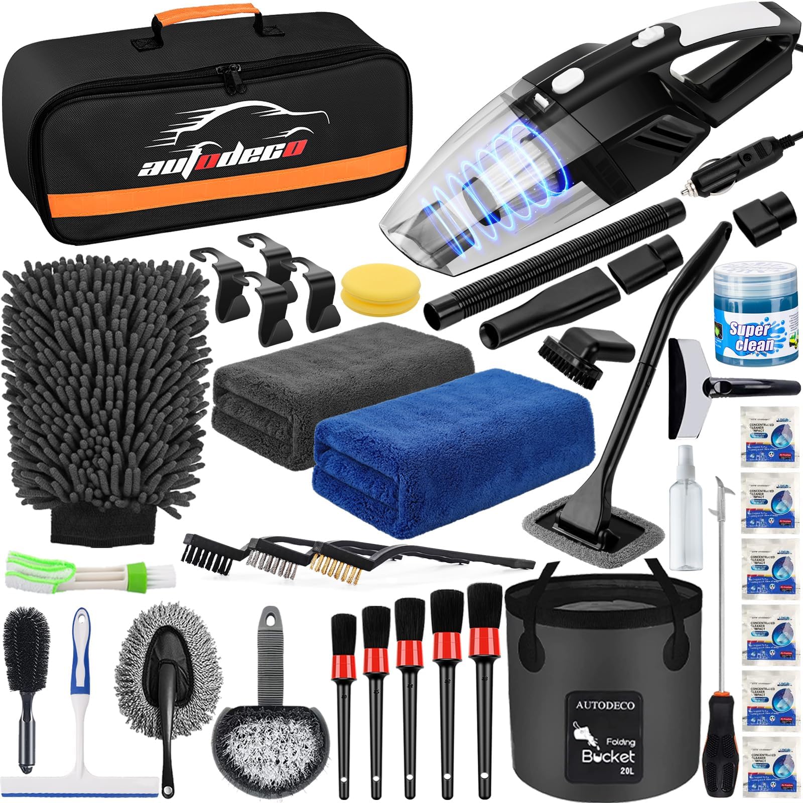 Amazon.com: HLWDFLZ 26PCS Car Wash Cleaning Kit with High Power ...