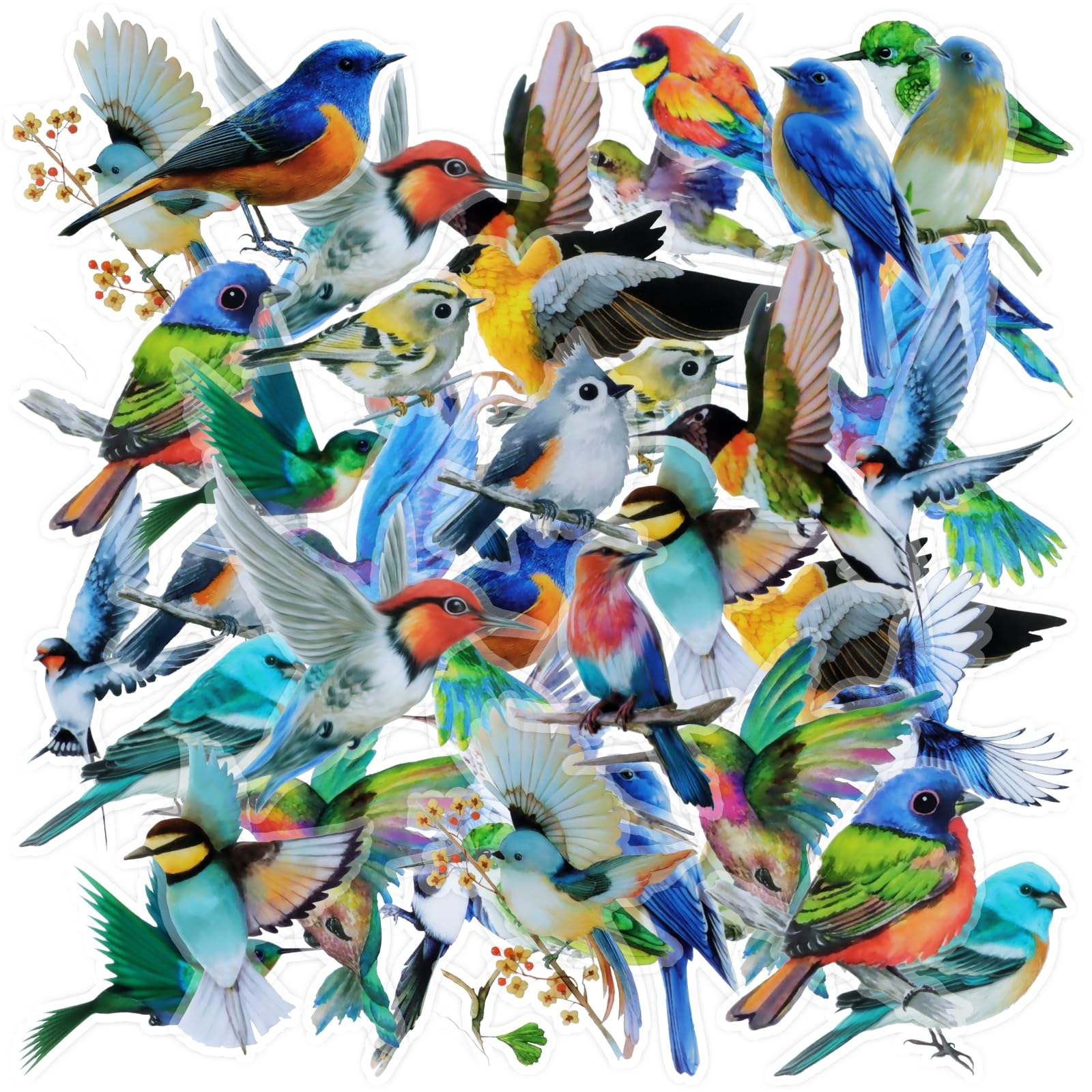 Amazon.com: 40PCS Bird Stickers, Bird Stickers Waterproof for Scrapbook ...