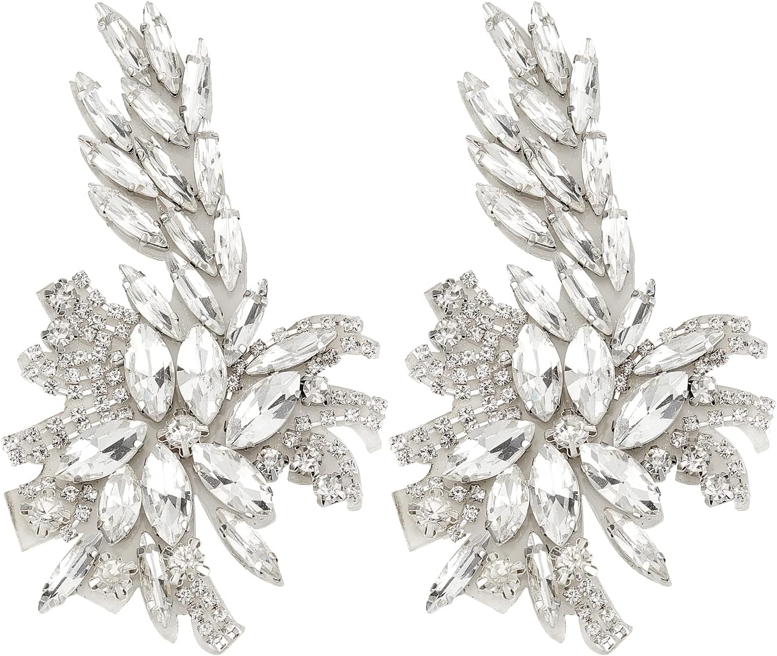 Amazon.com: 2pcs Bling Rhinestone Applique for Bridal Costume,Crystal ...