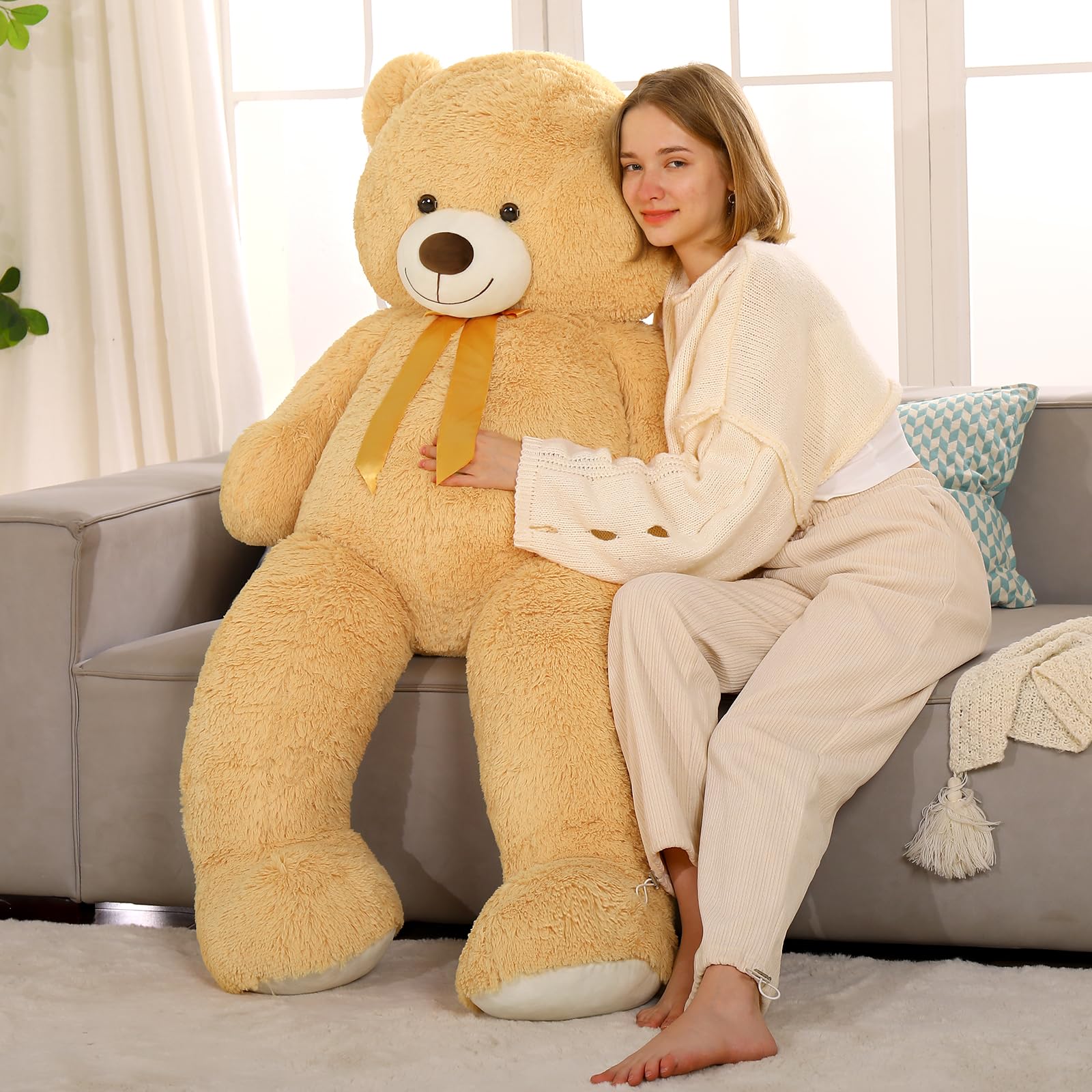 Amazon.com: Tezituor 5ft Light Brown Big Teddy Bear, 59" Giant Teddy ...